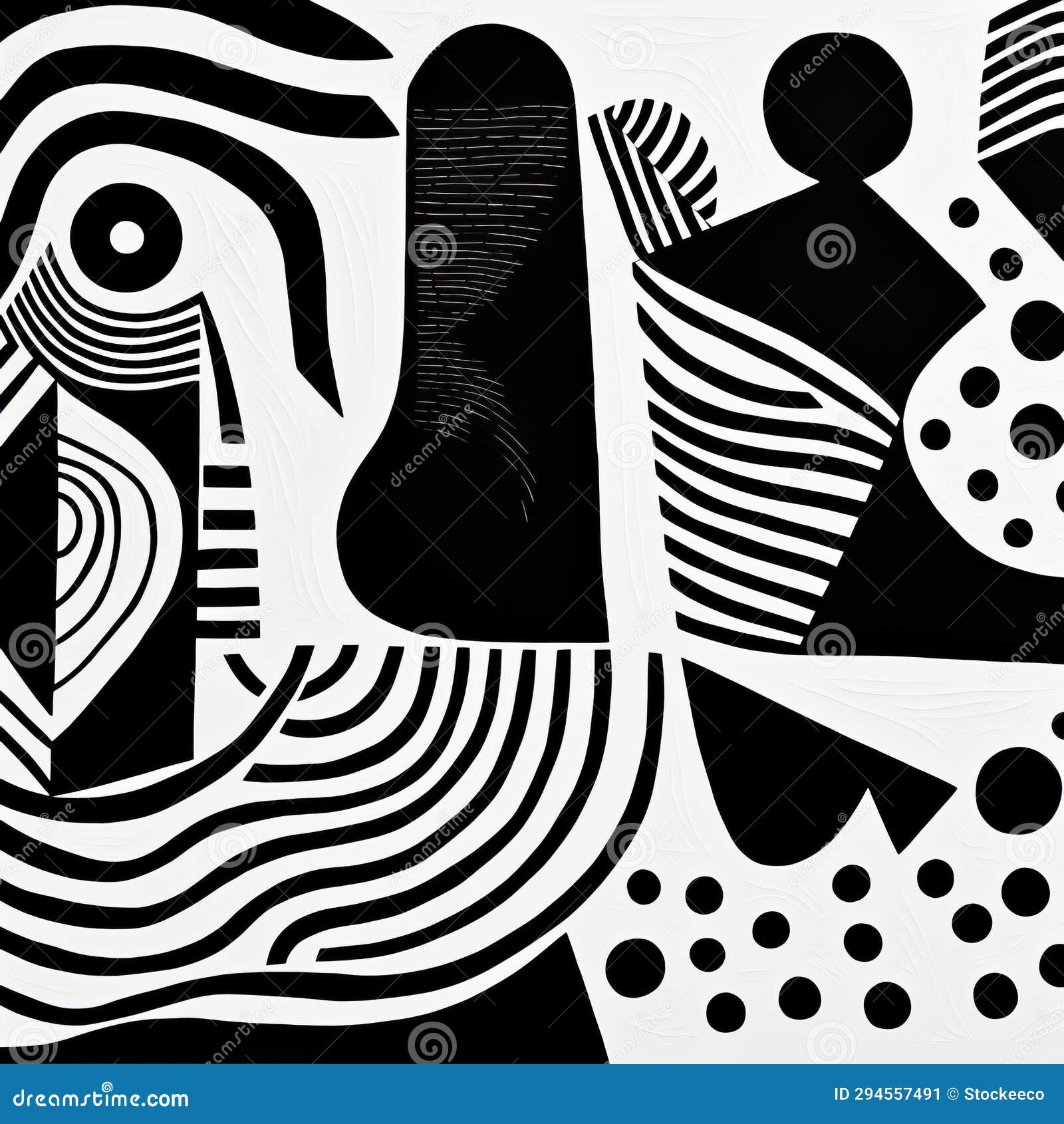 Abstract Op-art Inspired Doodle Poster with Bold Graphic Illustrations ...