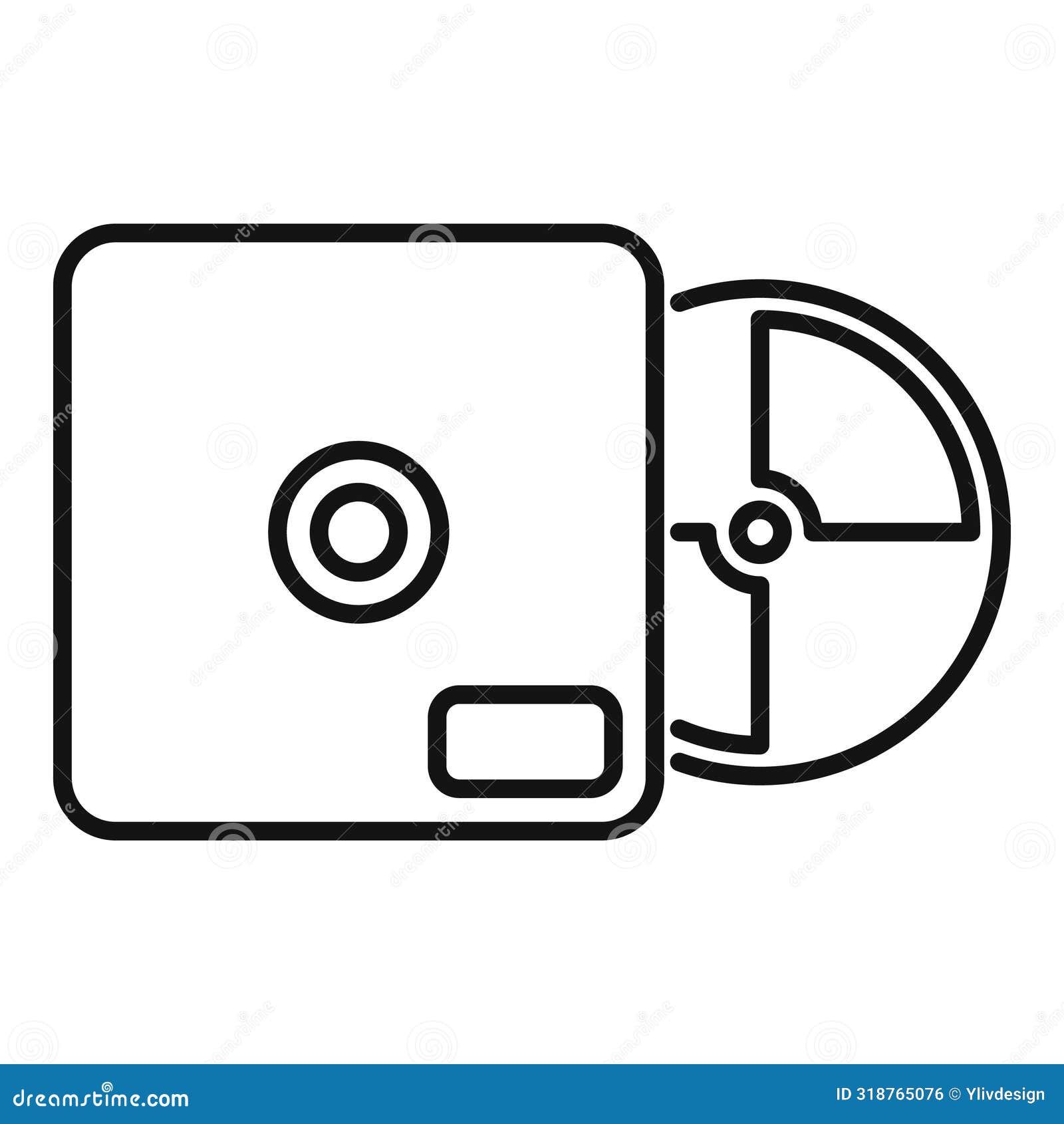 Line Art Vector Illustration of a Compact Disc Stock Vector ...