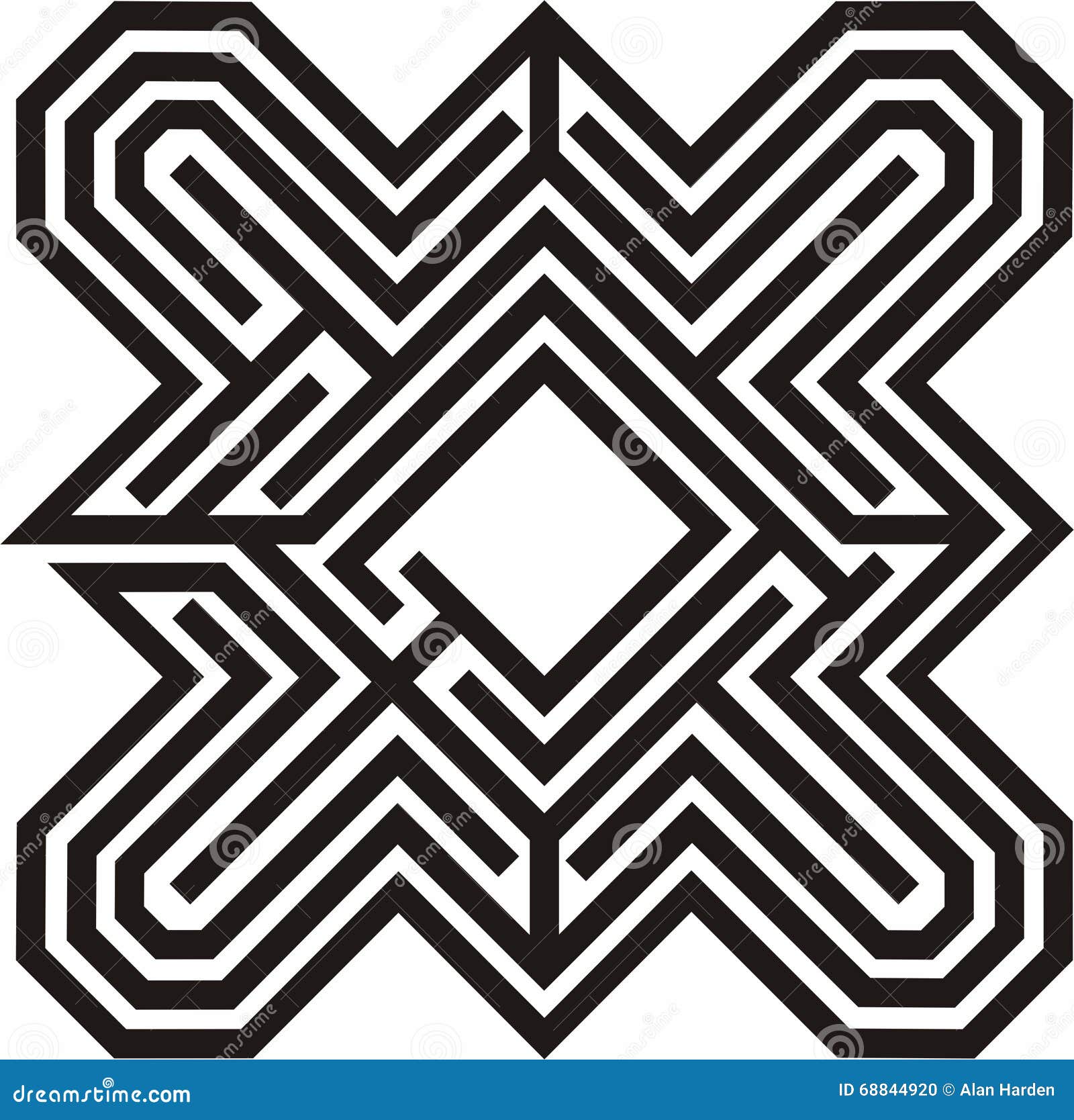 Black & White Line Drawing of a Labyrinth Stock Illustration ...