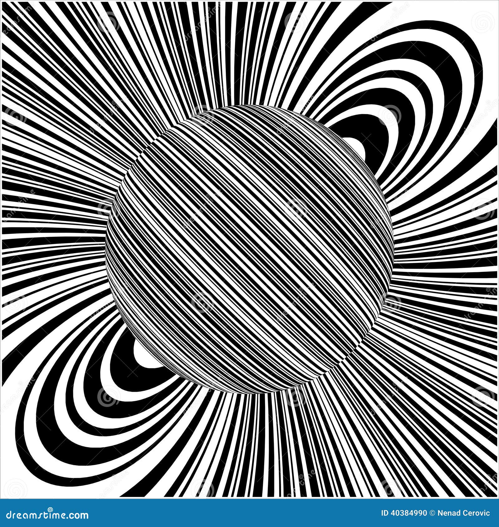 Black and White Line Gamma Ray Burst Planet Vector Stock Vector ...