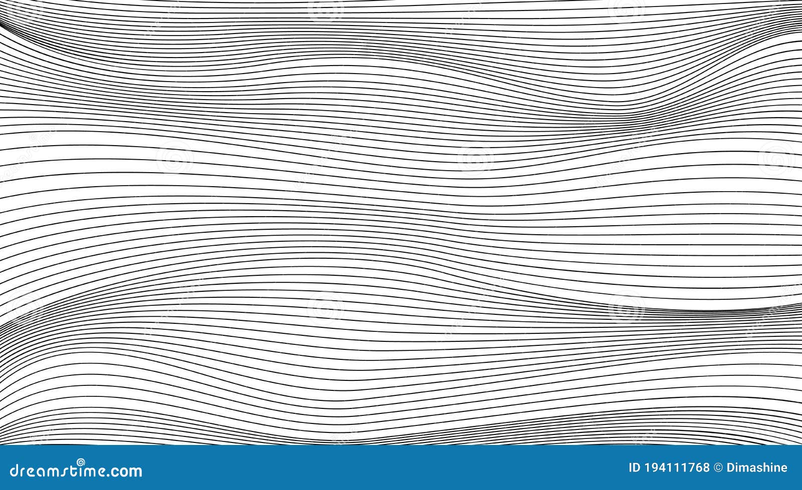 Black and White Line Pattern. Soft Background. Wave Energy Geometric ...