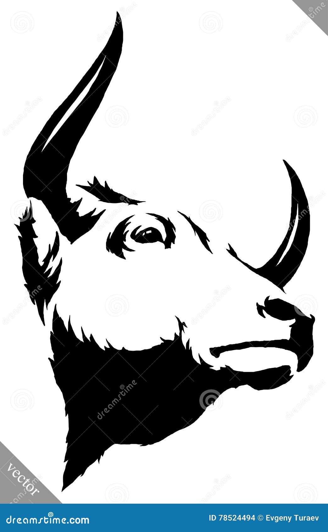 How To Draw Bull Step By Step Cartoon Illustration With White ...