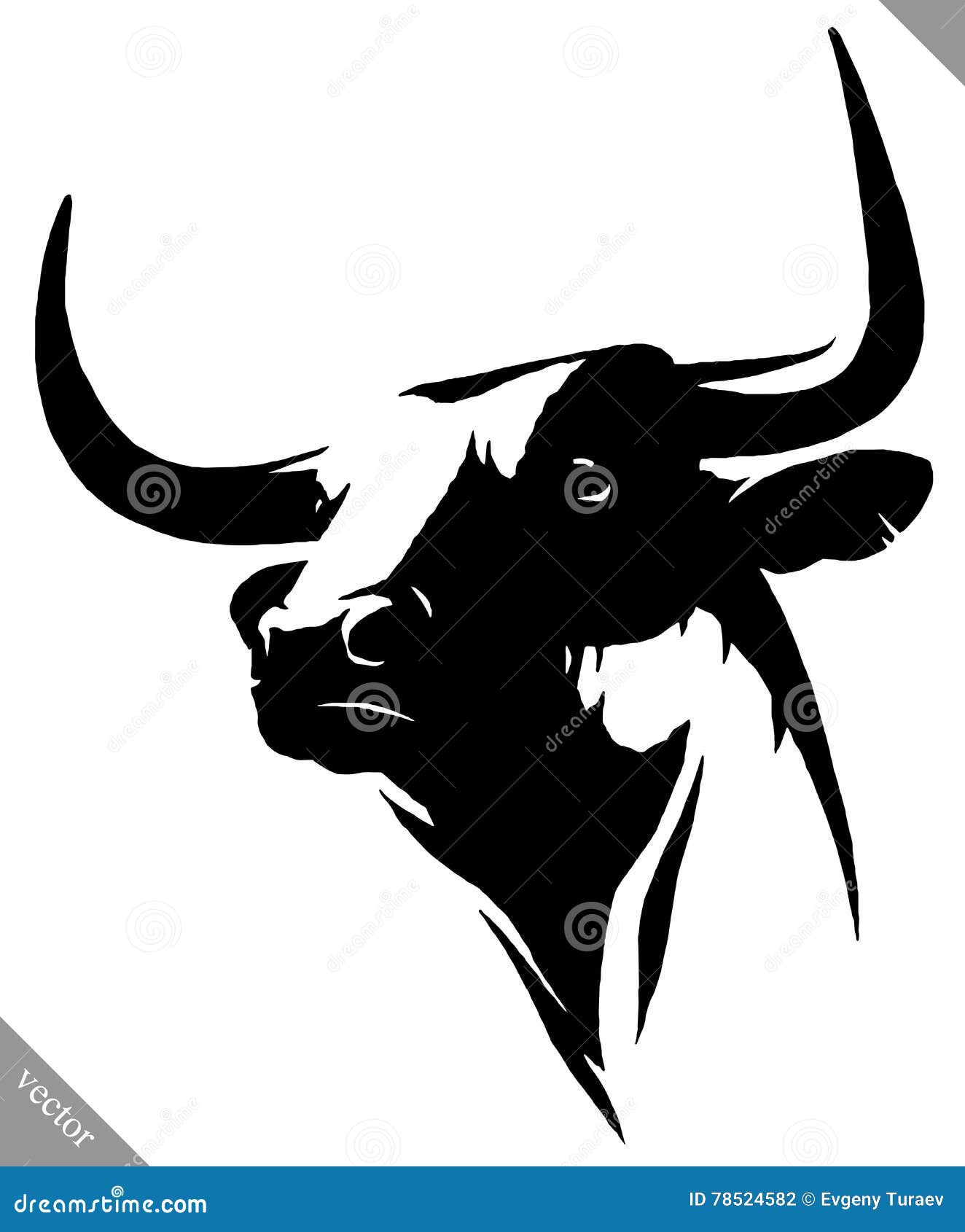 How To Draw A Bull. Step By Step Drawing Tutorial. Draw Guide. Simple ...