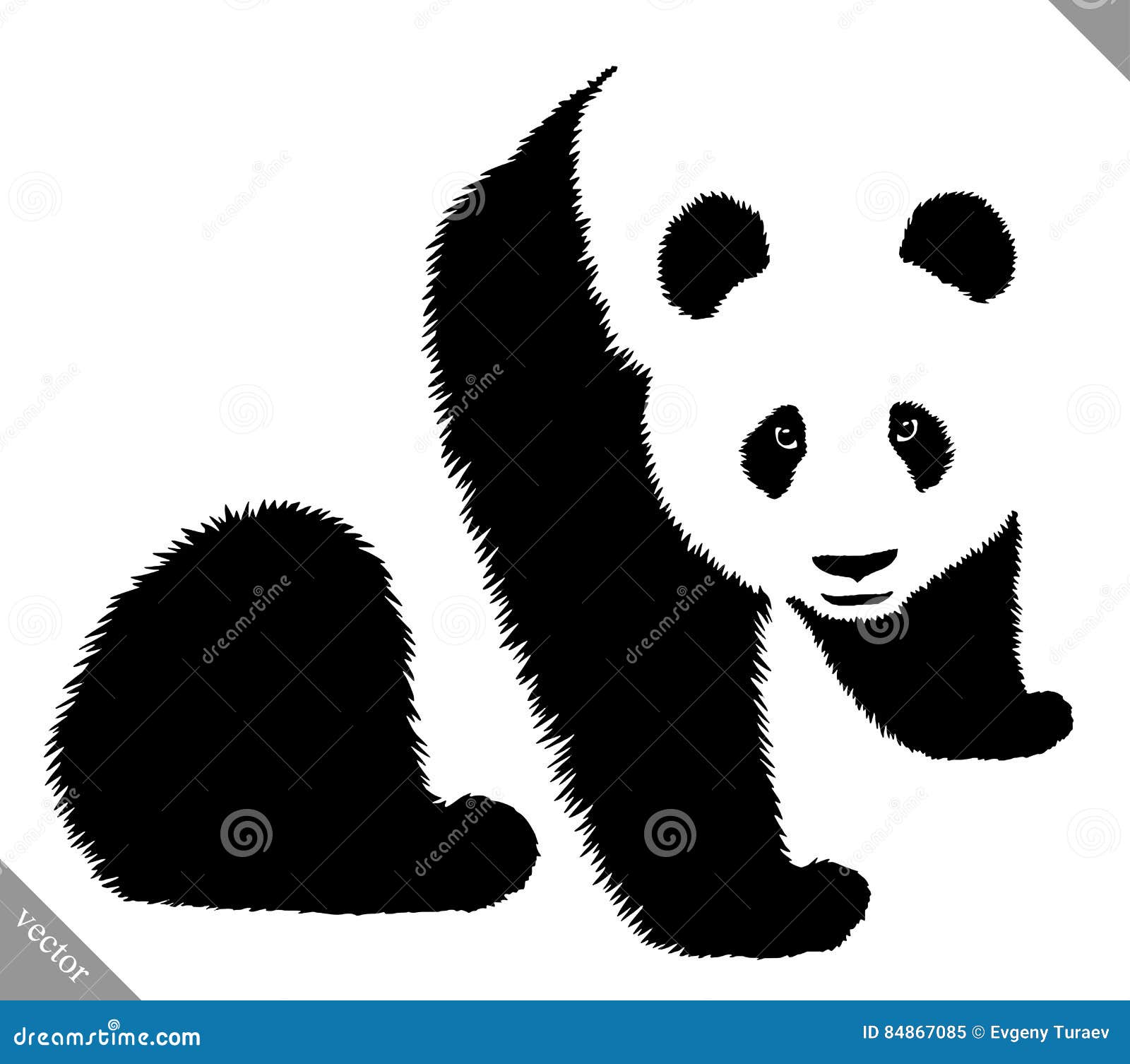 Panda Vector Illustration Black Silhouette | CartoonDealer.com #140371631