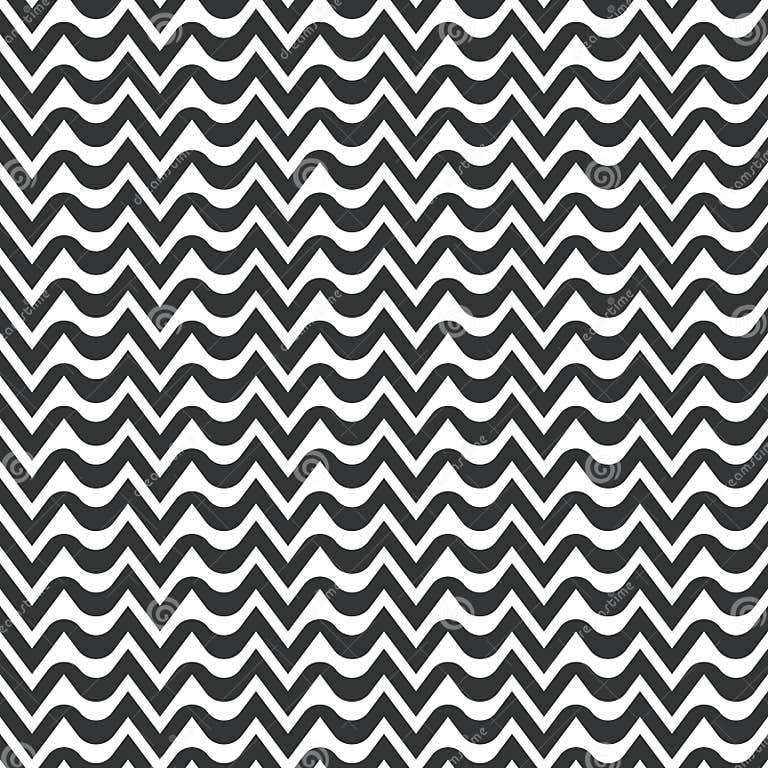 Black and White Lines Alternate. Vector Pattern of Wavy Lines Stock ...