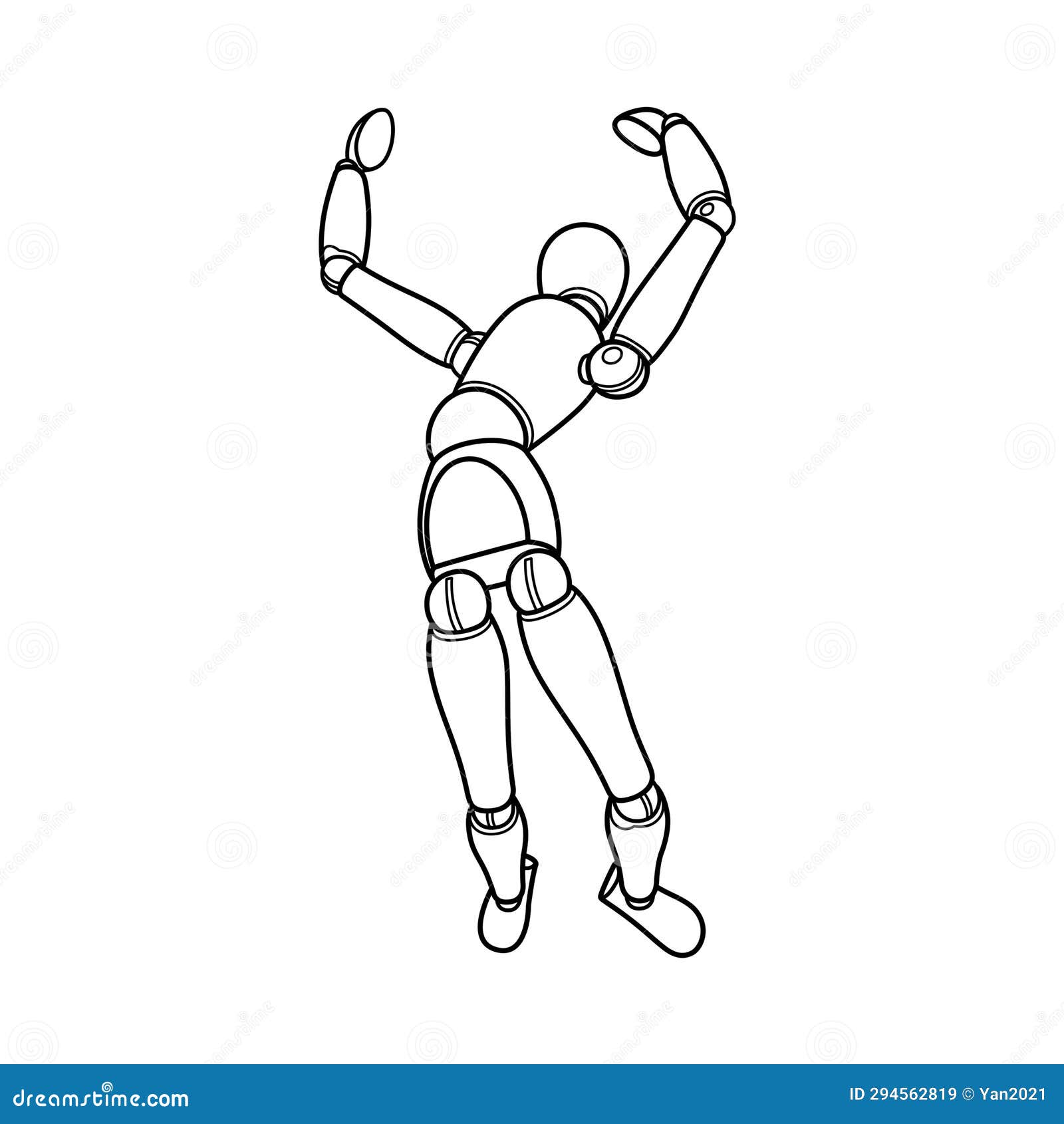 Black and White Lines Figures in Various Postures. Stock Illustration ...