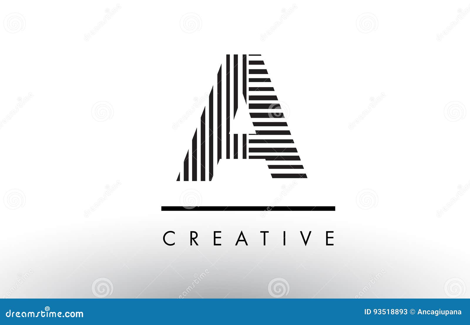 A Black and White Lines Letter Logo Design. Stock Vector - Illustration ...