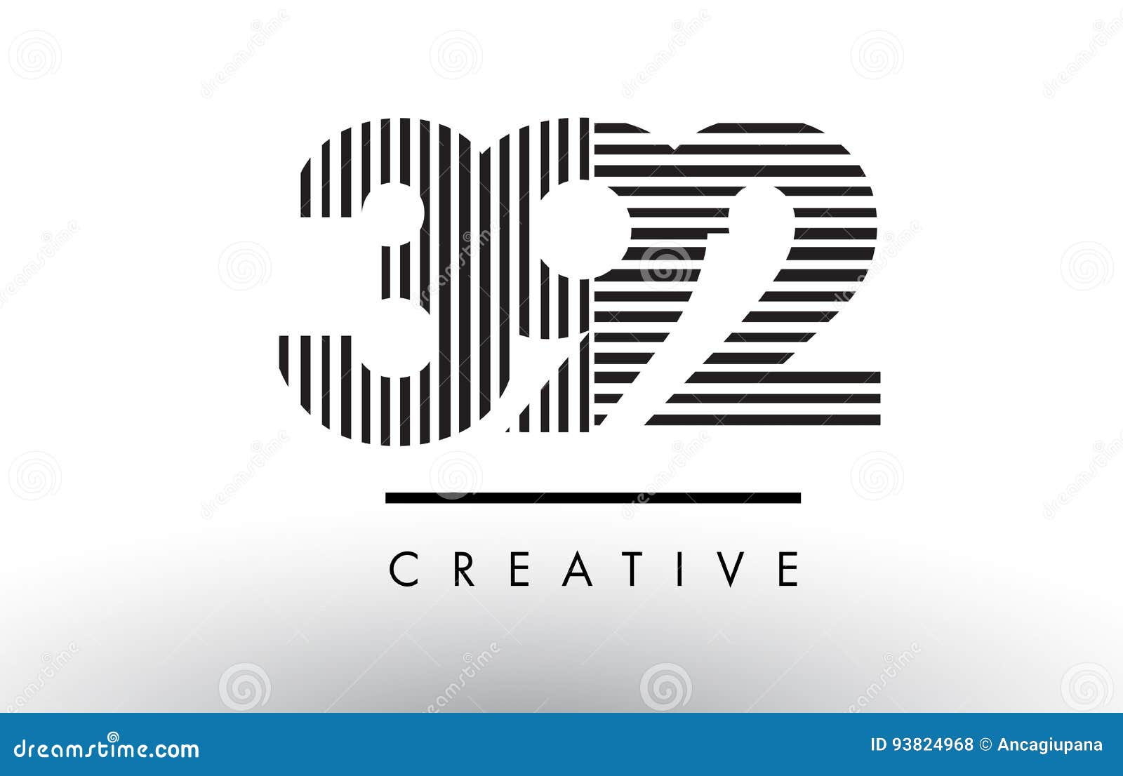 392 Black and White Lines Number Logo Design. Stock Vector ...