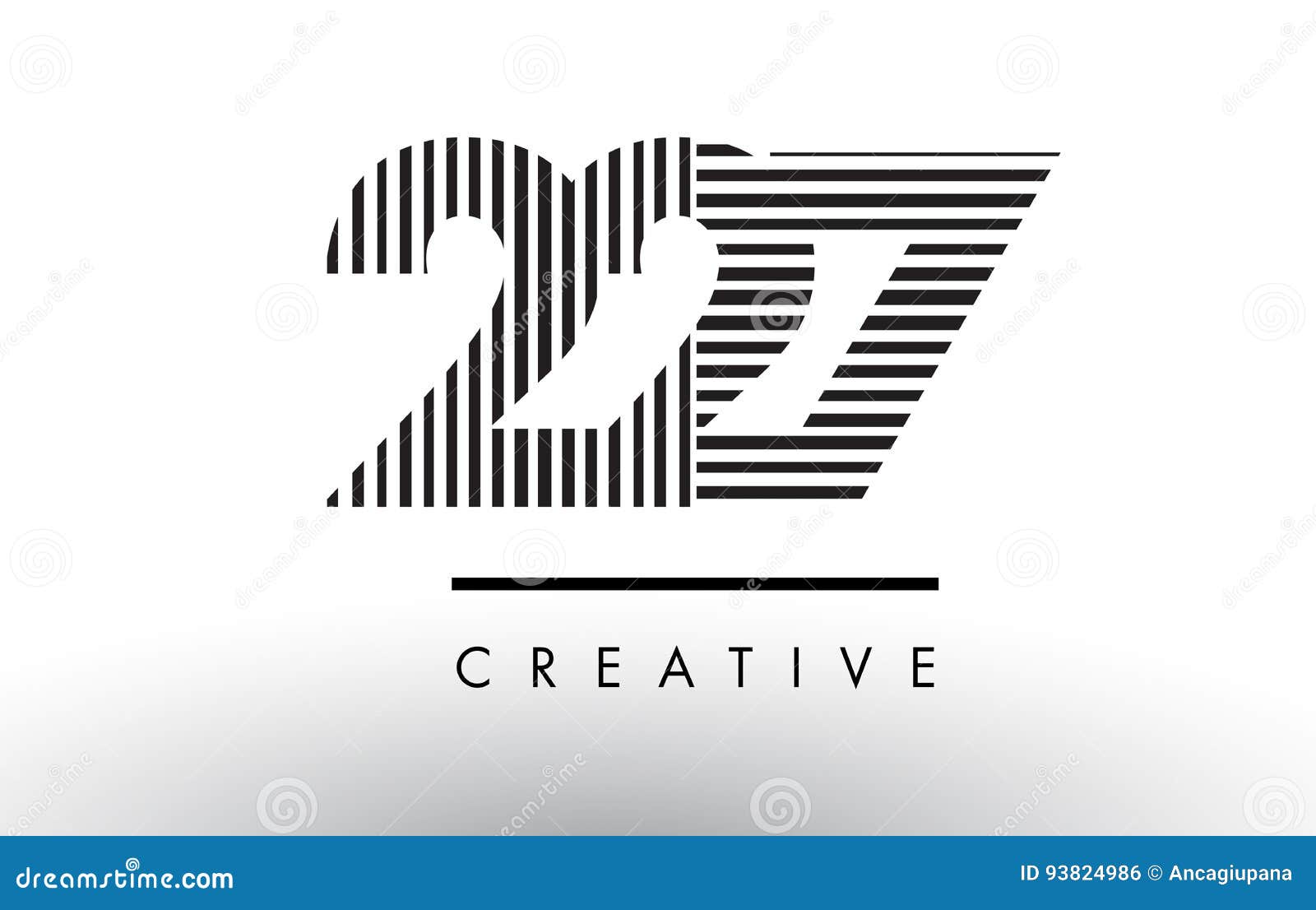 227 Black and White Lines Number Logo Design. Stock Vector ...