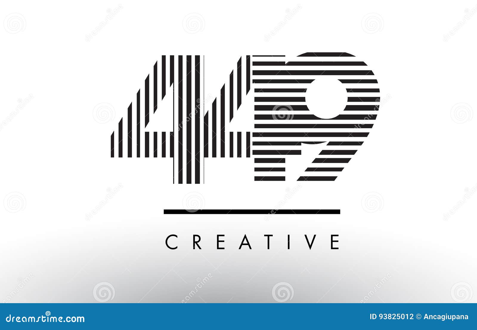 449 Black and White Lines Number Logo Design. Stock Vector ...