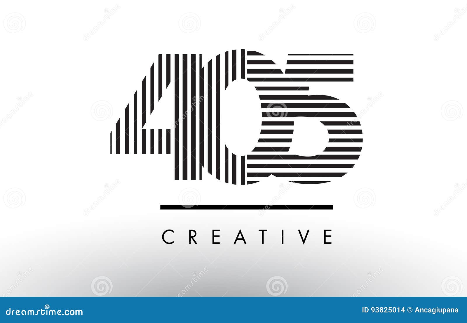 405 Black and White Lines Number Logo Design. Stock Vector ...