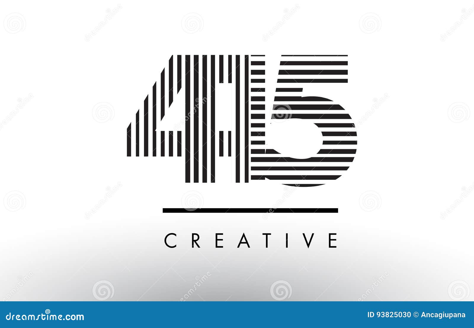 415 Black and White Lines Number Logo Design. Stock Vector ...