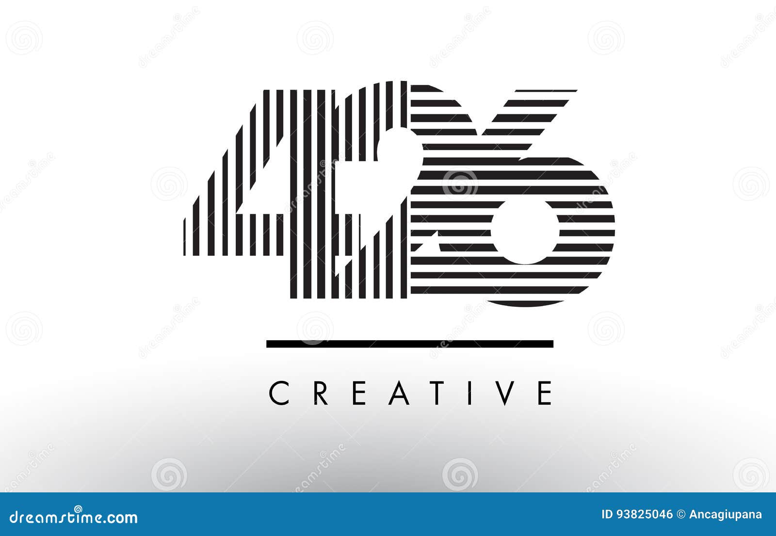 426 Black and White Lines Number Logo Design. Stock Vector ...
