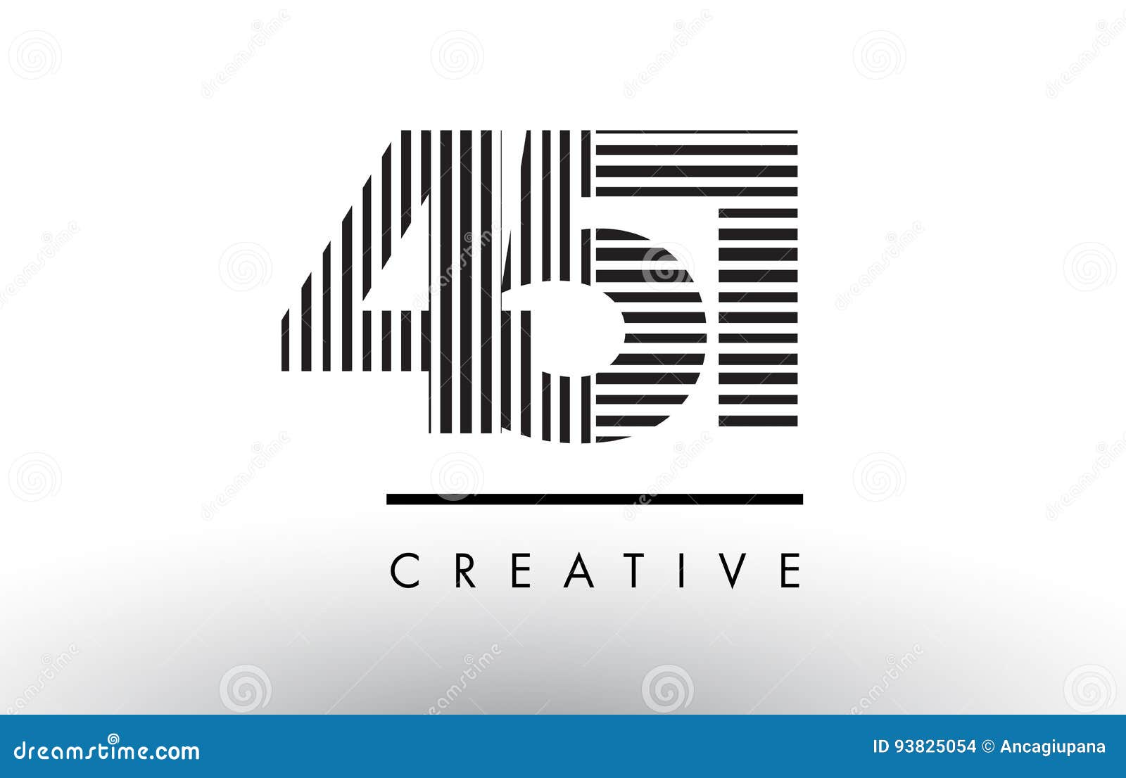 451 Black and White Lines Number Logo Design. Stock Vector ...