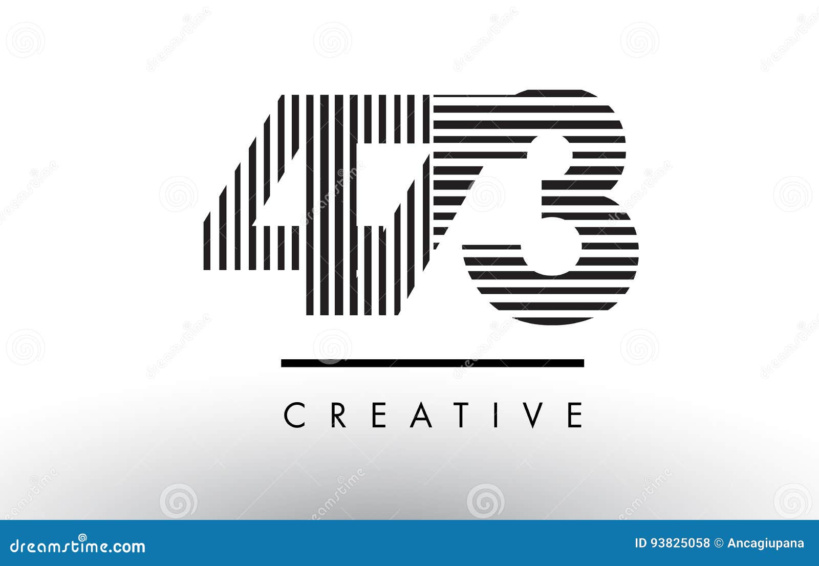 473 Black and White Lines Number Logo Design. Stock Vector ...