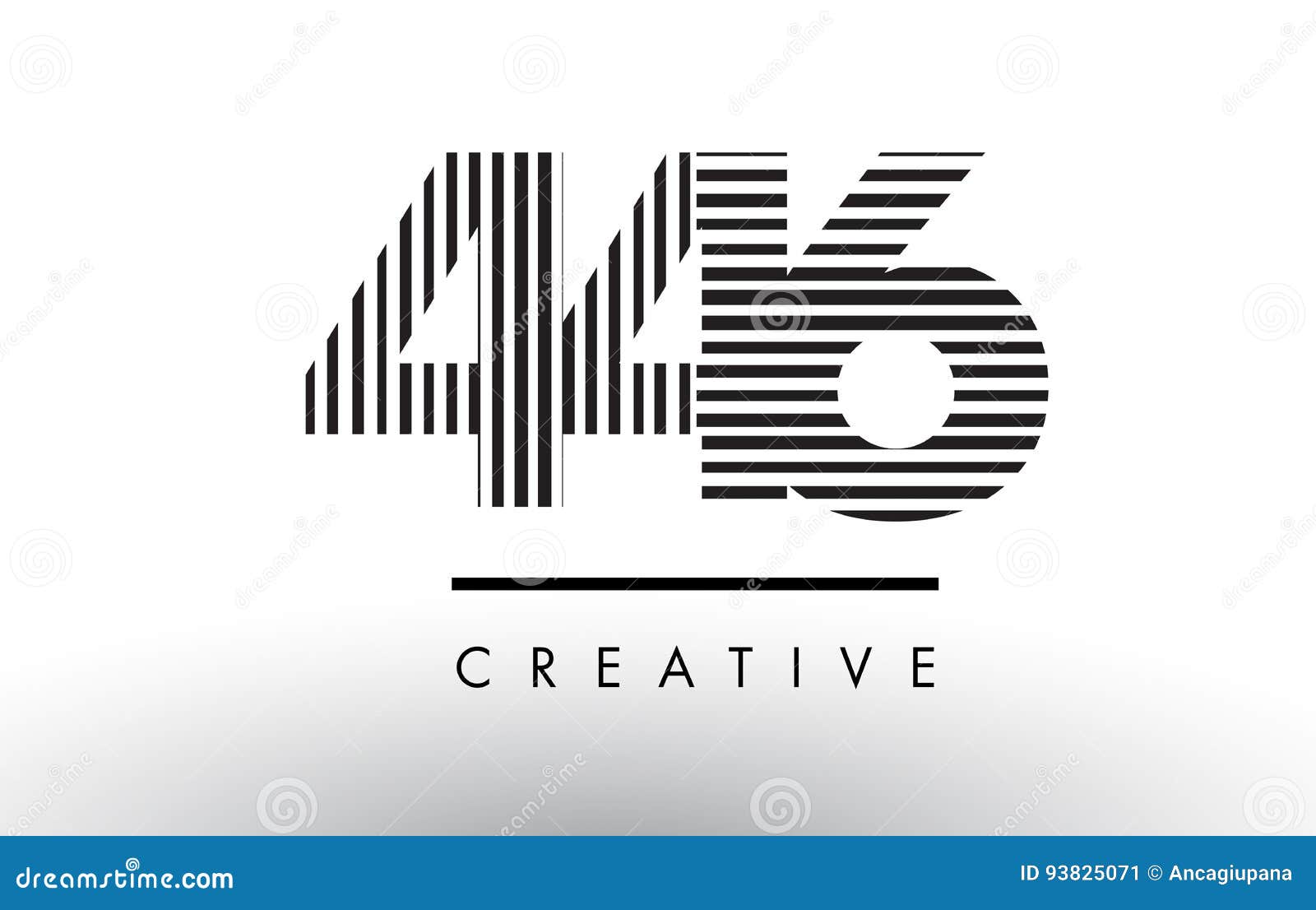 446 Black and White Lines Number Logo Design. Stock Vector ...