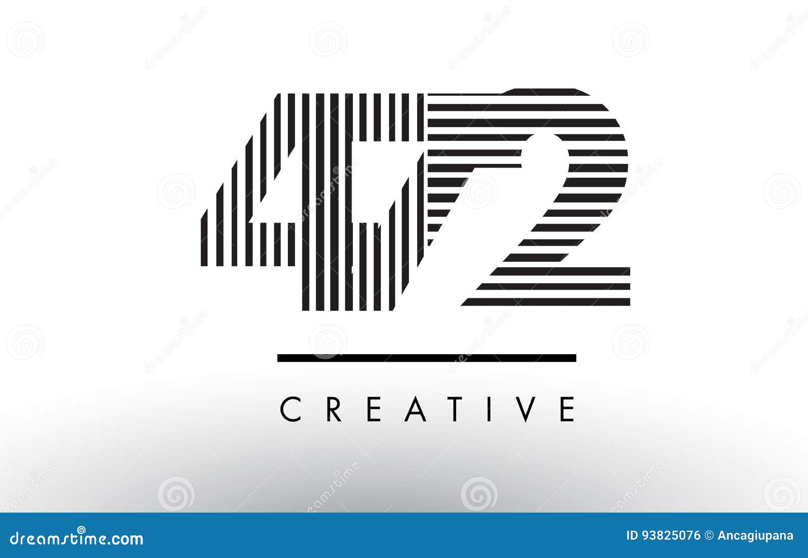 472 Black and White Lines Number Logo Design. Stock Vector ...