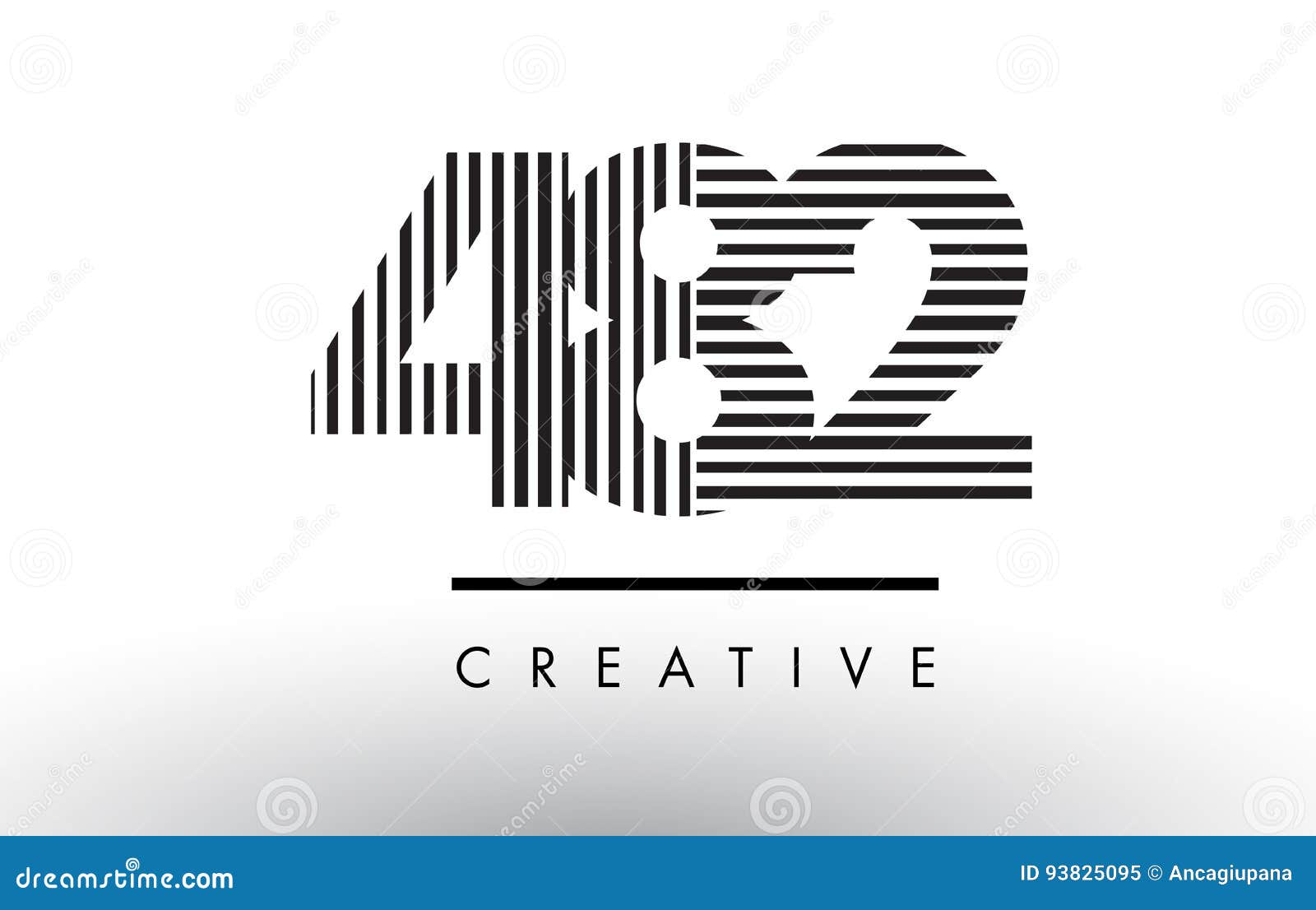 482 Black and White Lines Number Logo Design. Stock Vector ...