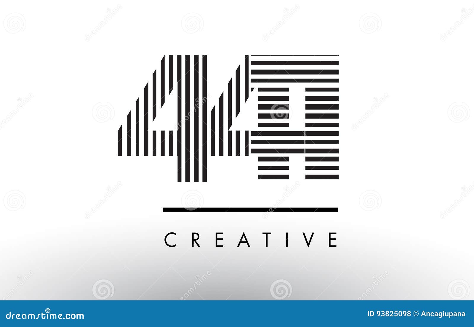 441 Black and White Lines Number Logo Design. Stock Vector ...