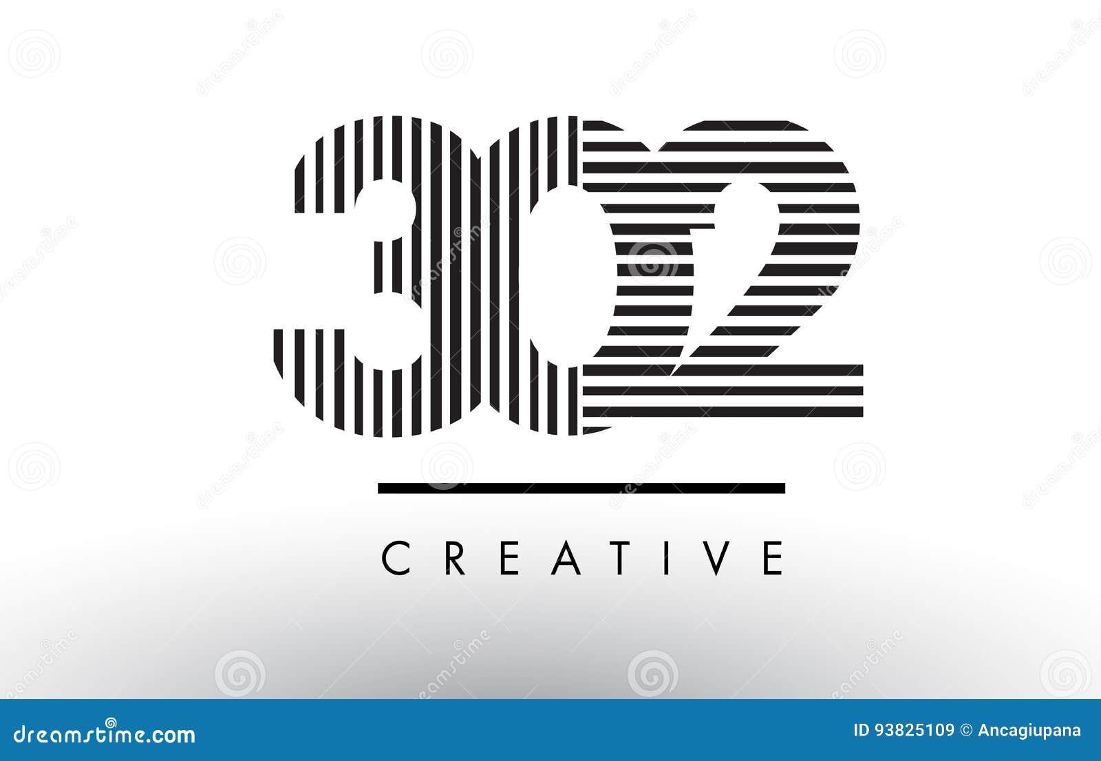 302 Black and White Lines Number Logo Design. Stock Vector ...