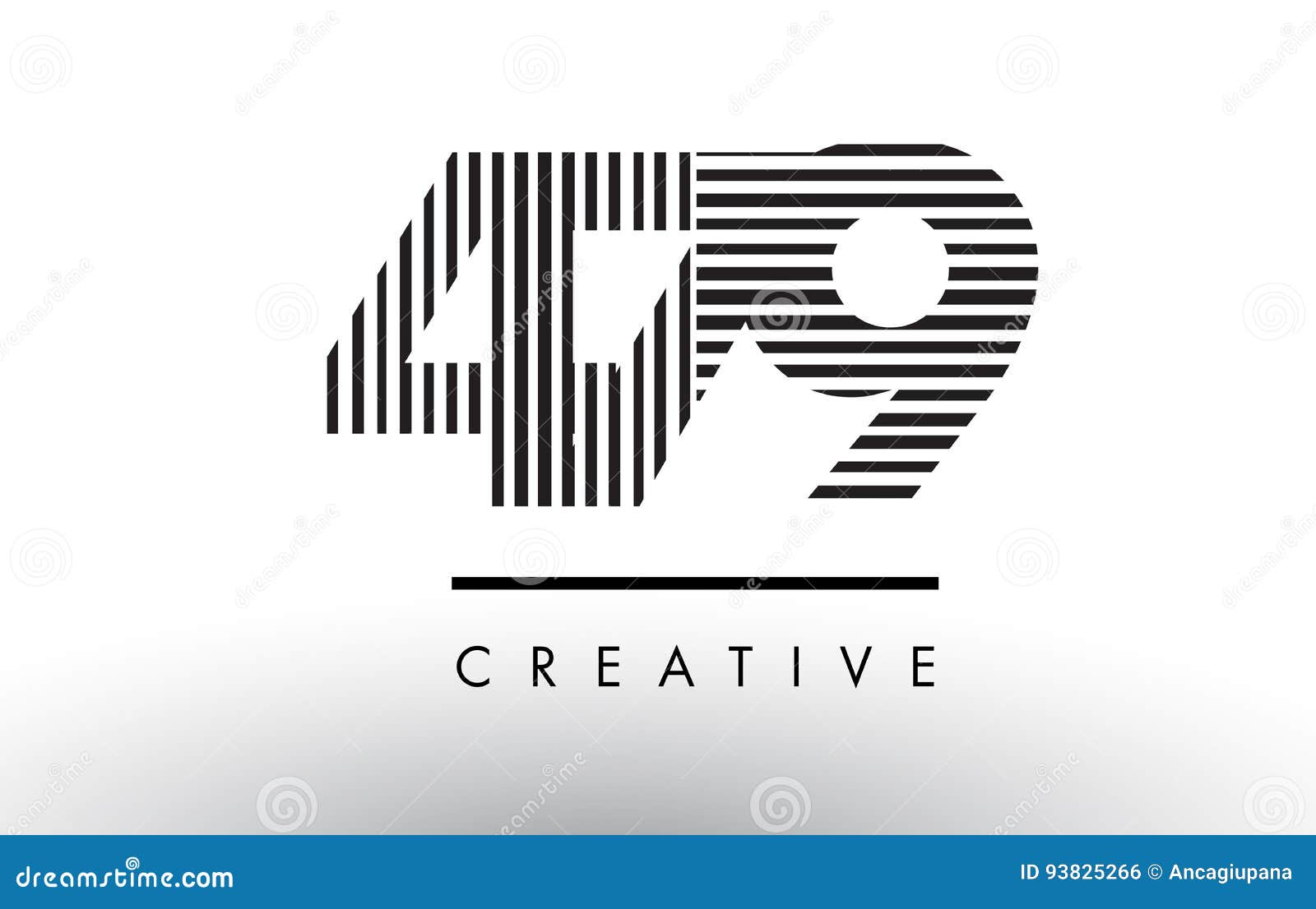 479 Black and White Lines Number Logo Design. Stock Vector ...
