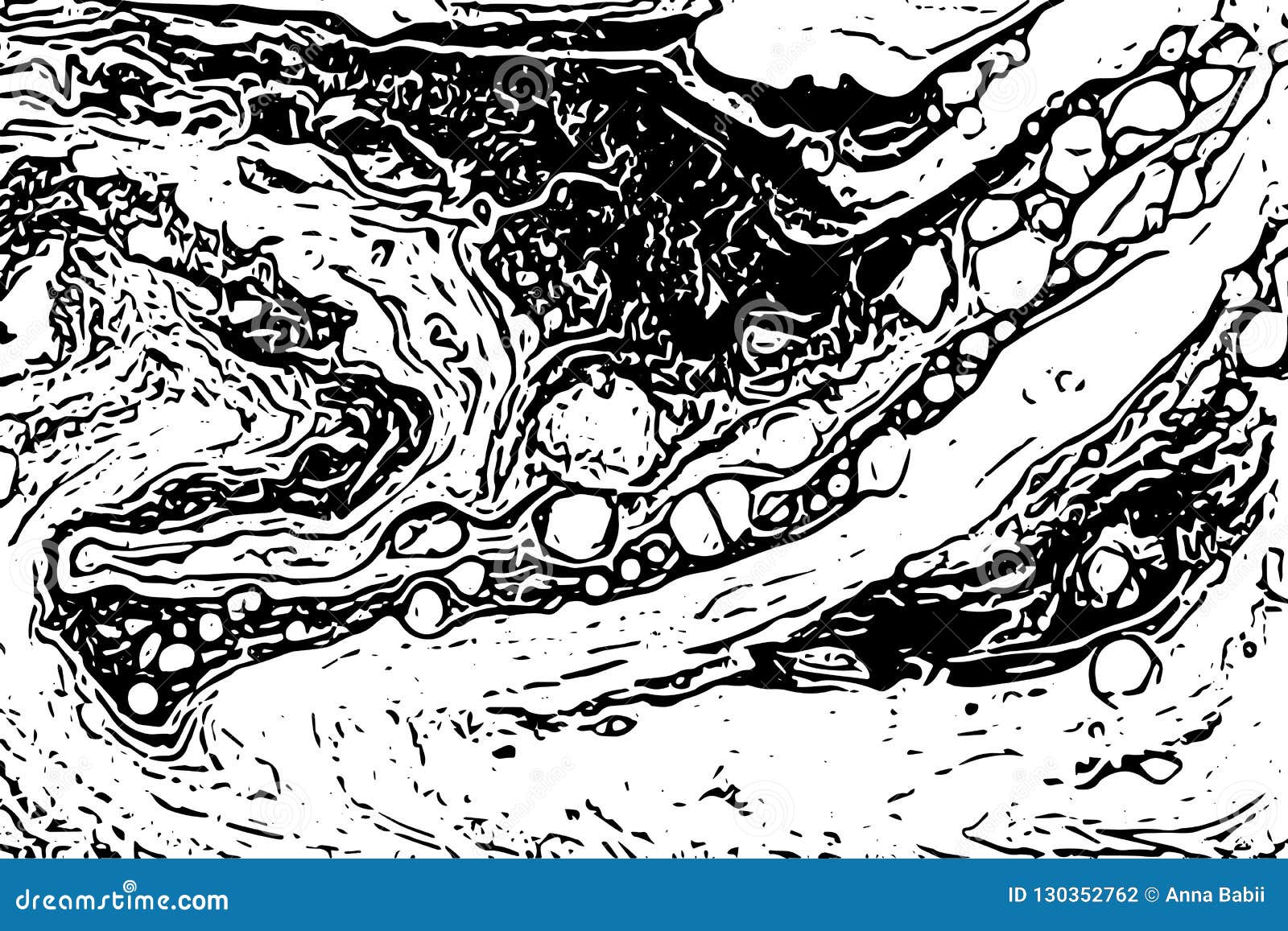 Black and White Liquid Texture. Marbling Trace Illustration. Abstract ...