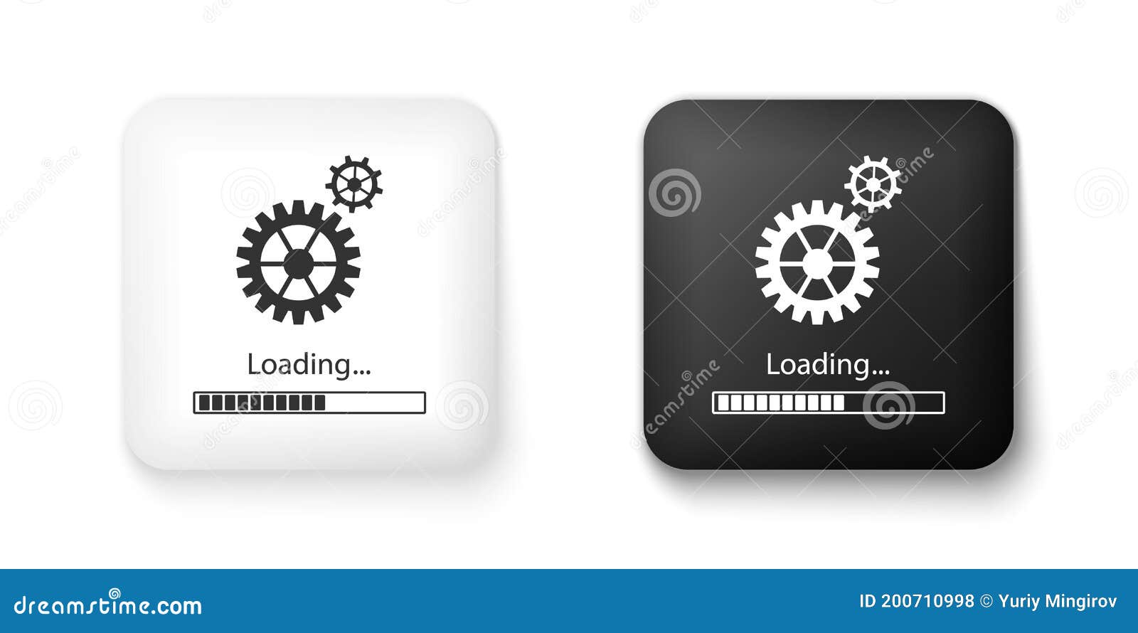 Loading And Gear Icon Isolated On Black, White And Transparent ...