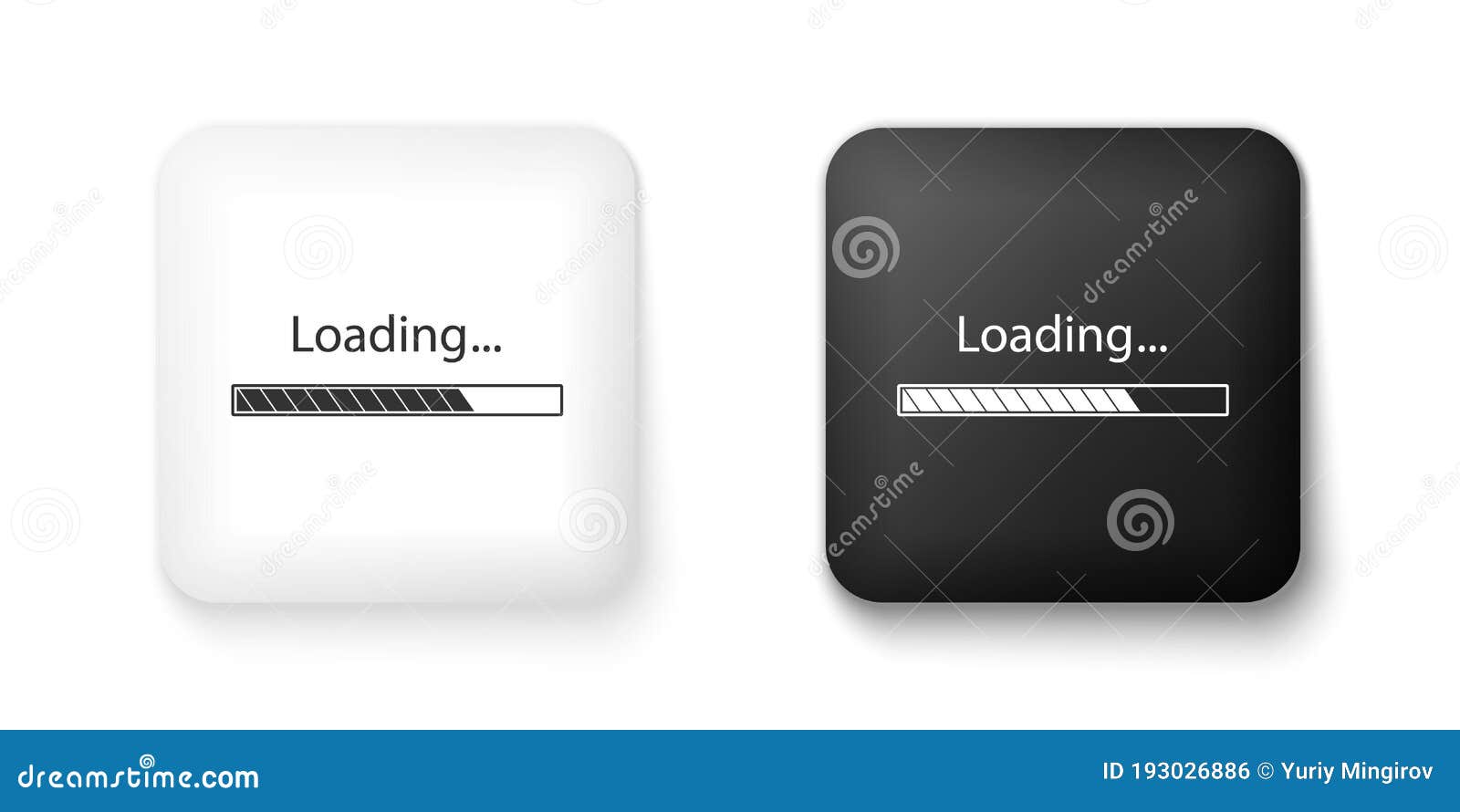 Black and White Loading Icon Isolated on White Background. Progress Bar ...