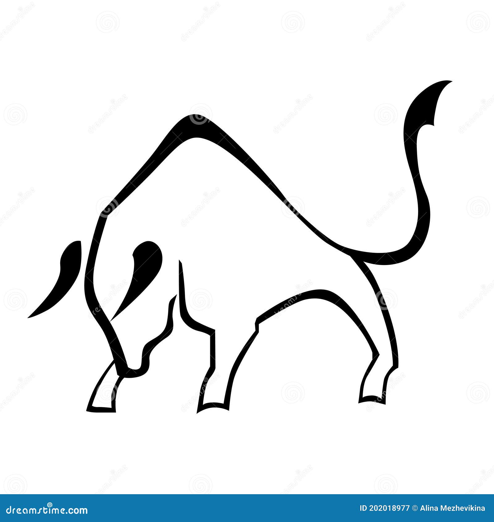 Black and White Logo of an Angry Bull. Stock Vector - Illustration of ...