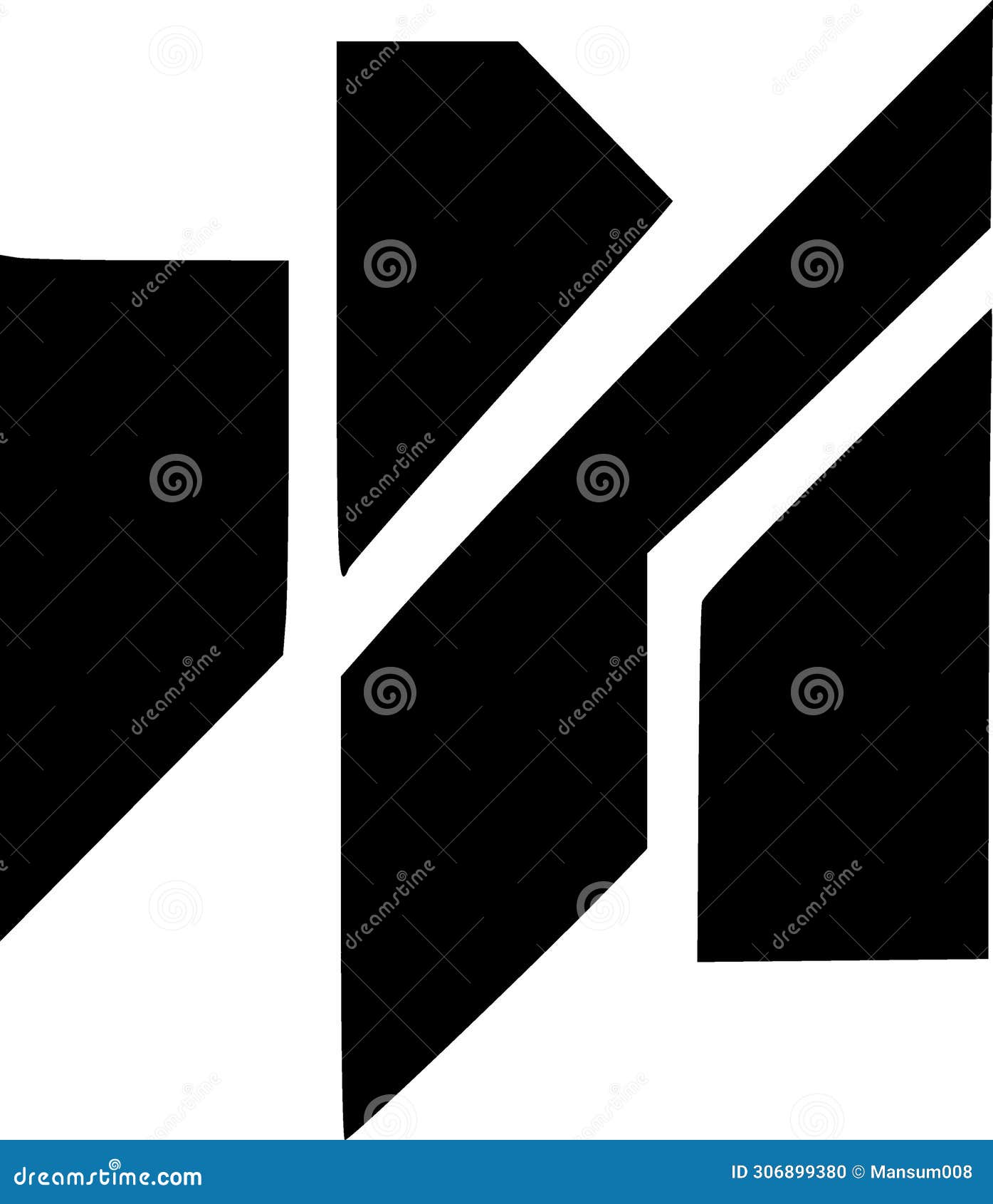 A Black and White Logo with a Diagonal Design Stock Illustration ...