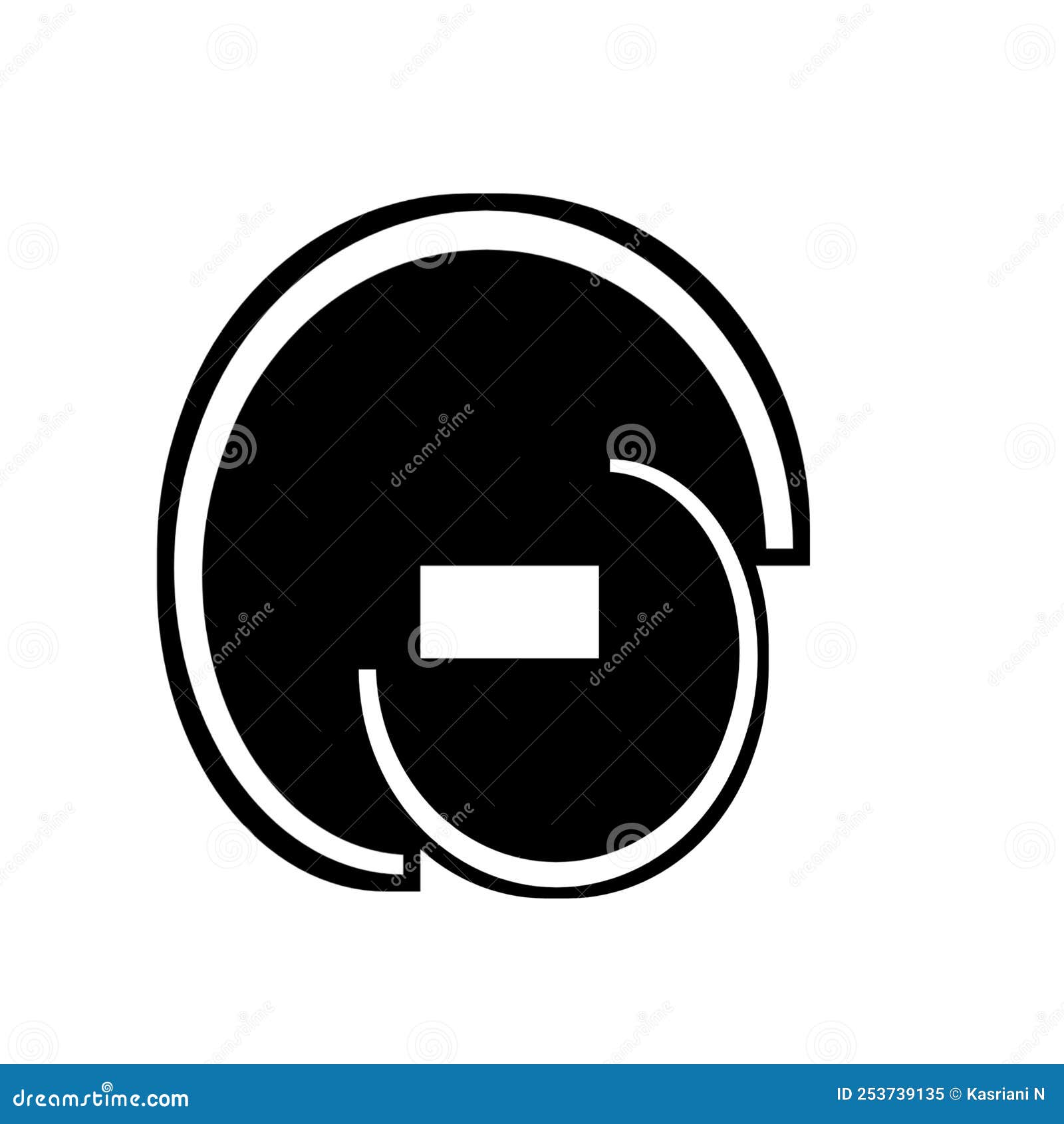 Black and White Logo with Semi Circle Design Stock Illustration ...