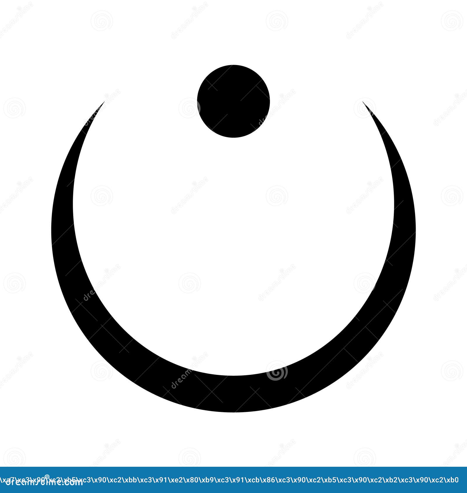 Black-and-white Logo, the Stylized Letter C or a Moon with a Circle ...