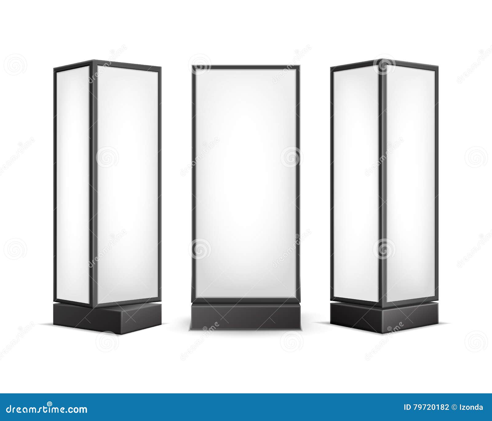 Rectangular Poster Pillars For Indoor Advertising Cartoon Vector ...