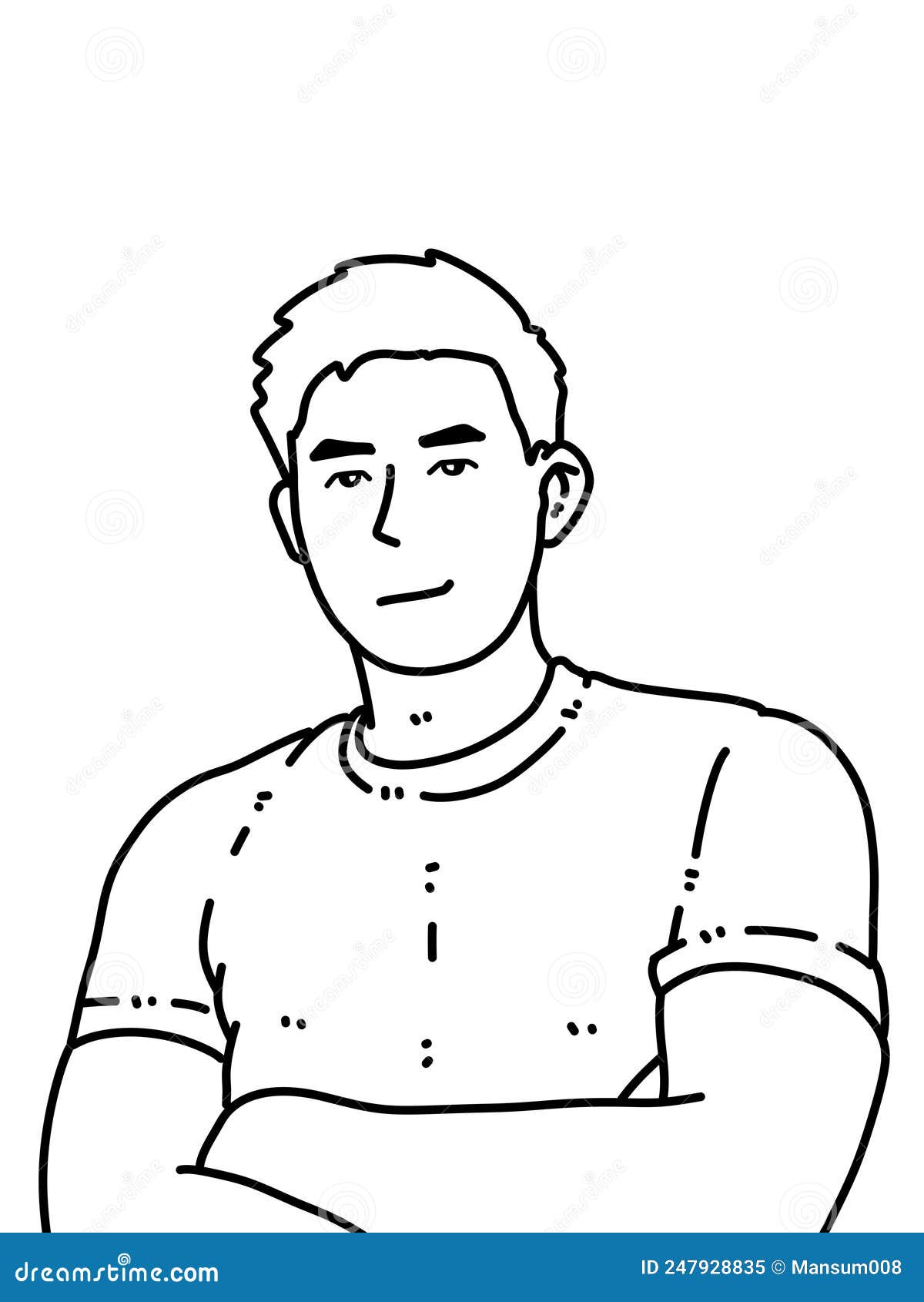 Black and White of Man Cartoon for Coloring Stock Illustration ...