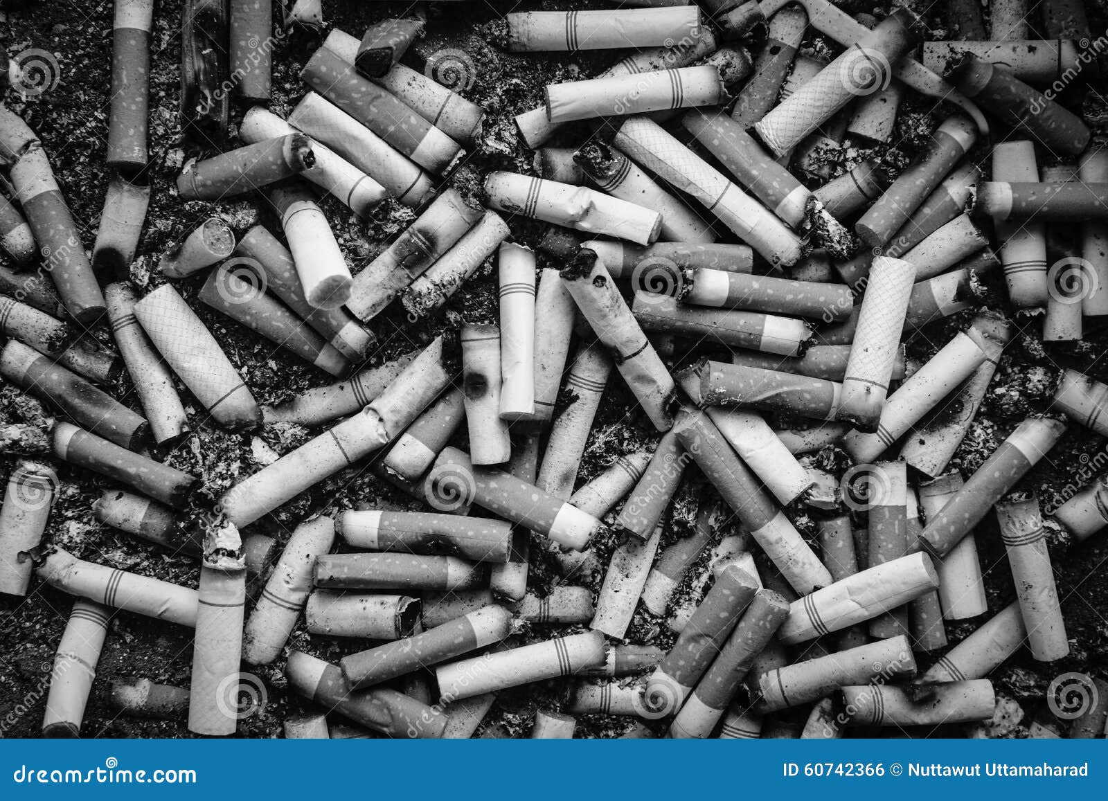 Black and White Many Dirty Cigarettes Butts Background Stock Photo ...