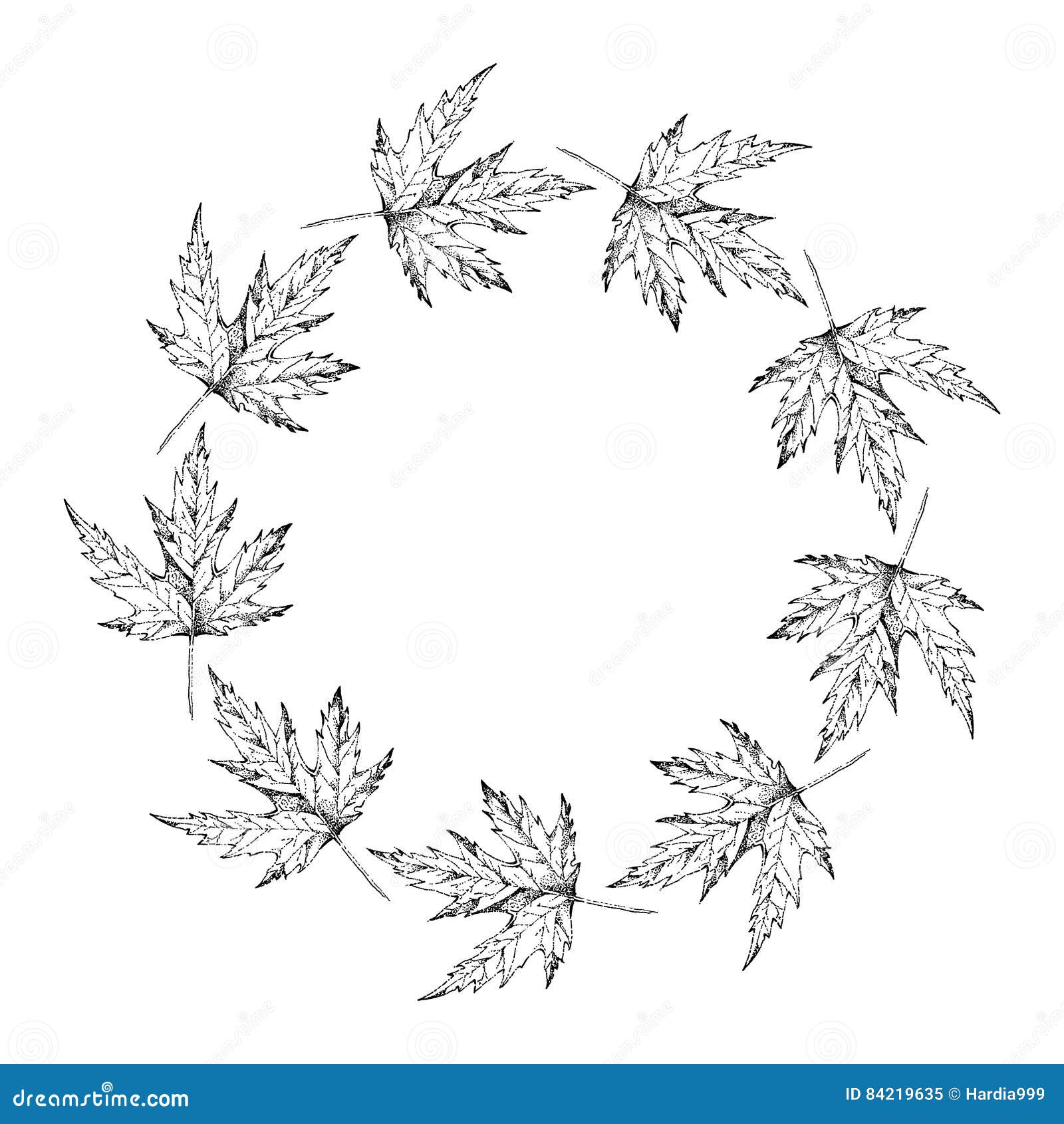 Black and White Maple Leaves Frame Stock Vector - Illustration of maple ...