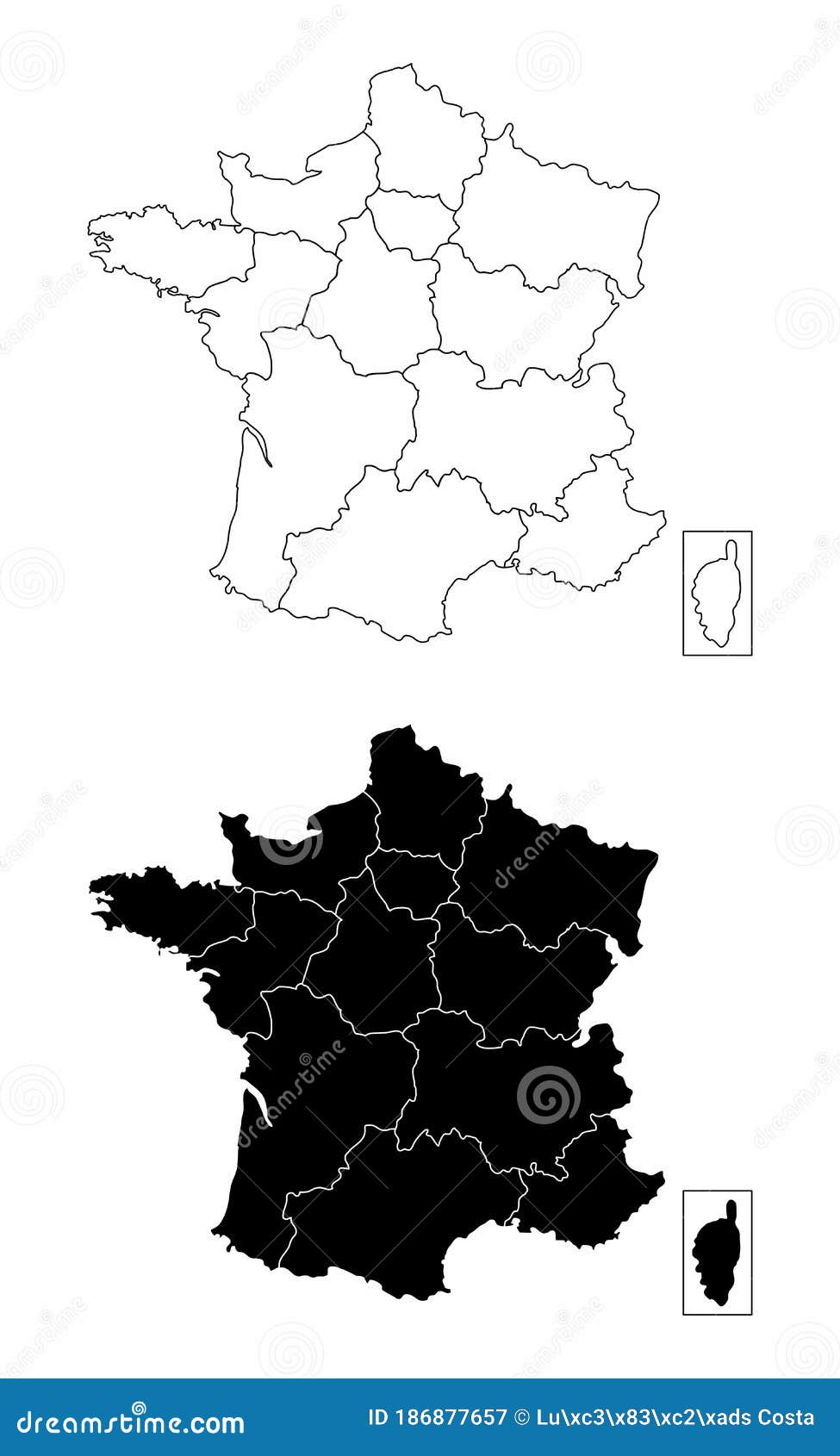 France regions maps stock illustration. Illustration of precision ...