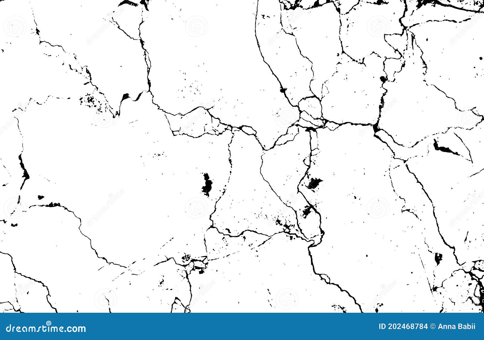 Black and White Marble Cracks Simple Texture. Vector Illustration ...