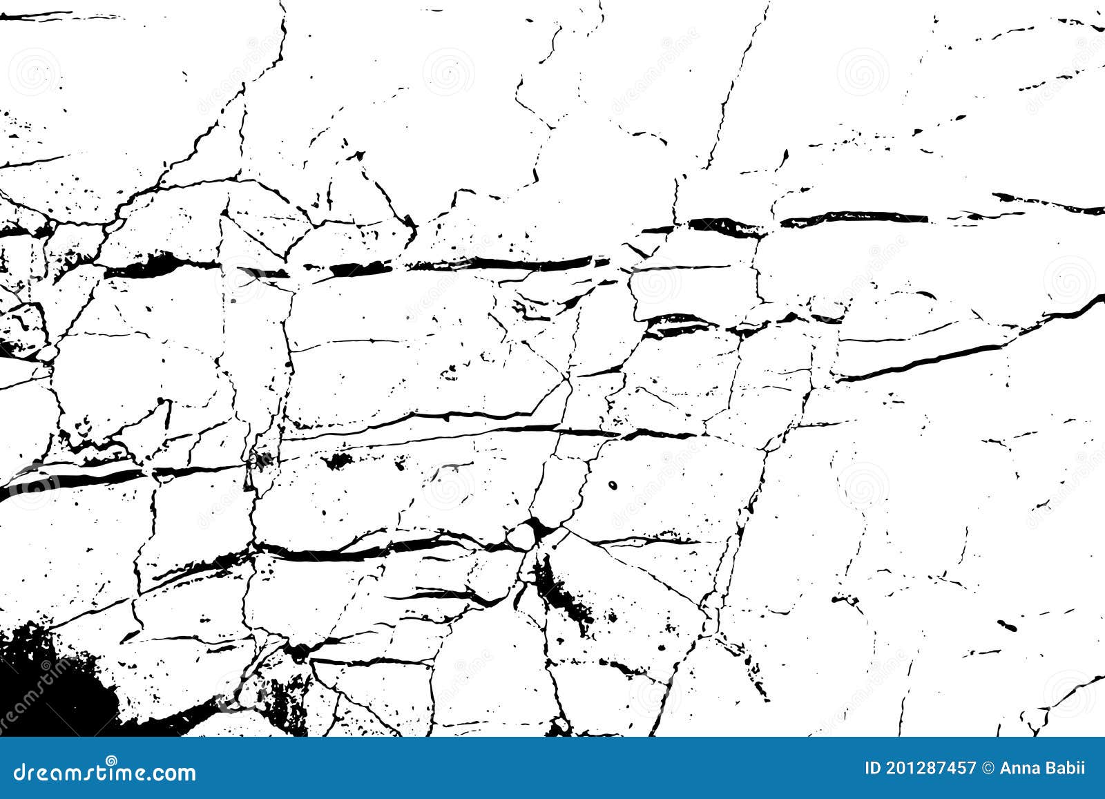 Black and White Marble Cracks Simple Texture. Vector Illustration ...
