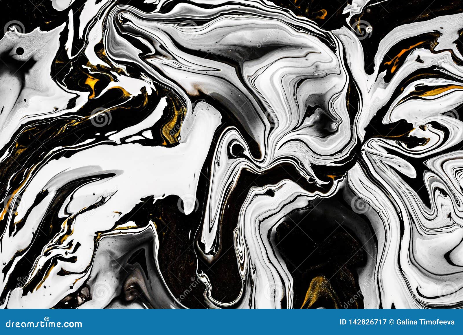 Black, White Marble Texture with Golden Lots of Bold Contrasting ...