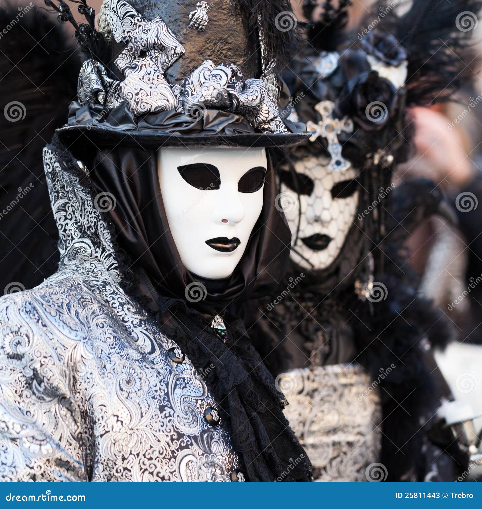 Black & White, Masks on Carnival, Venice, Italy Stock Image - Image of ...