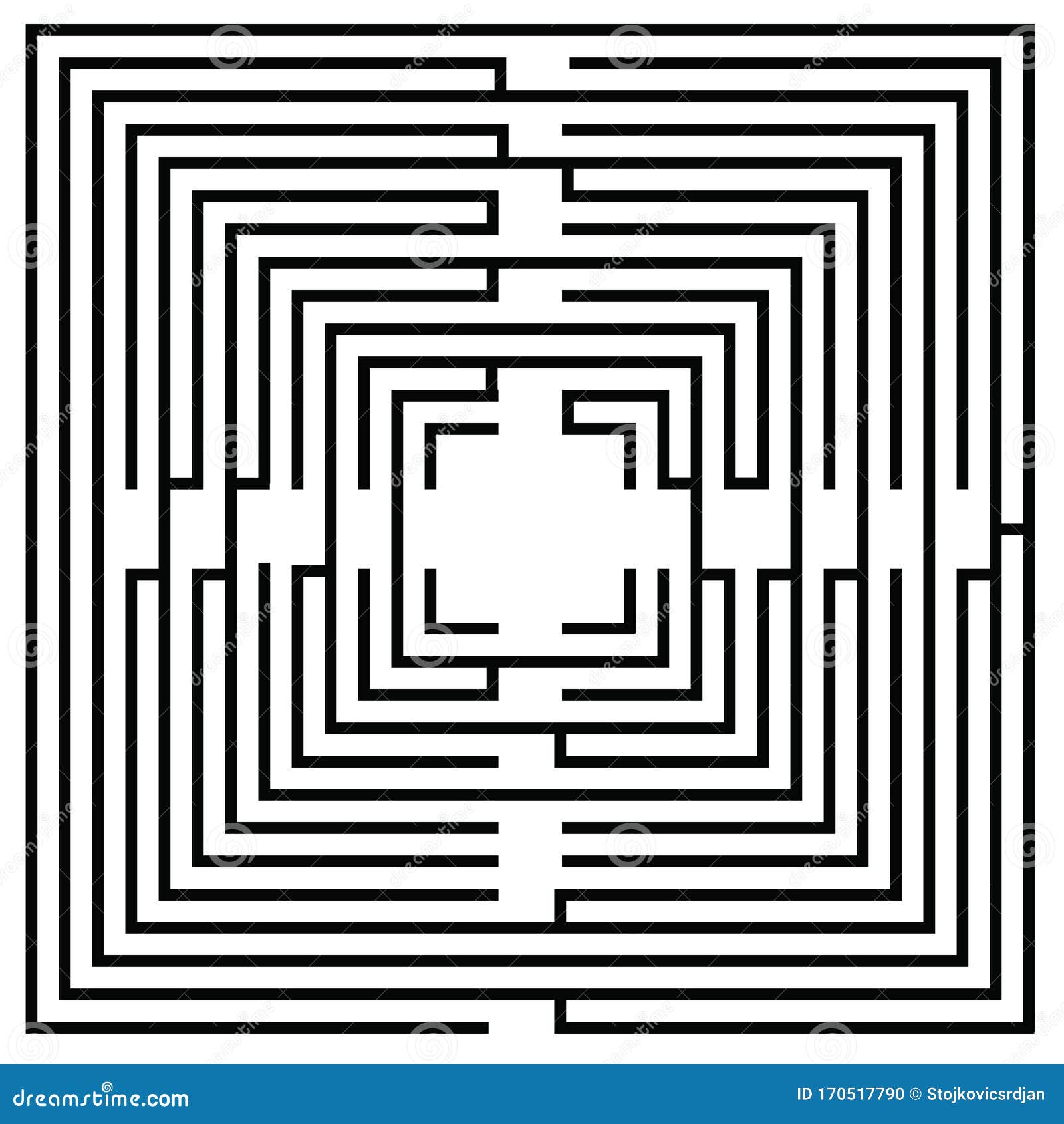 Black and white maze stock vector. Illustration of complicated - 170517790
