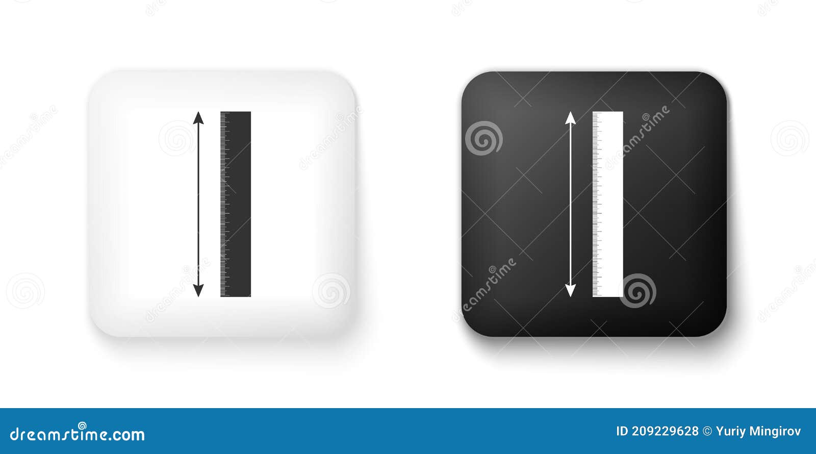 Black and White the Measuring Height and Length Icon Isolated on White ...