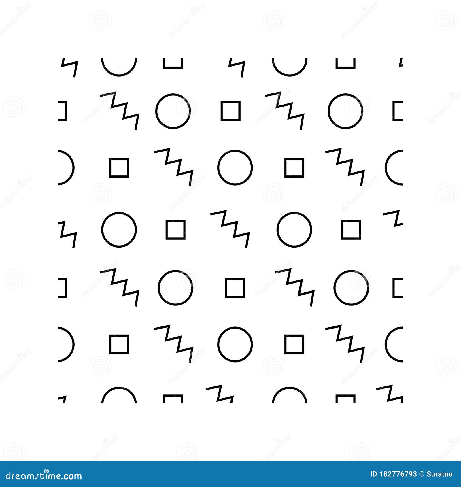 Memphis Black and White Pattern 103 Stock Illustration - Illustration ...