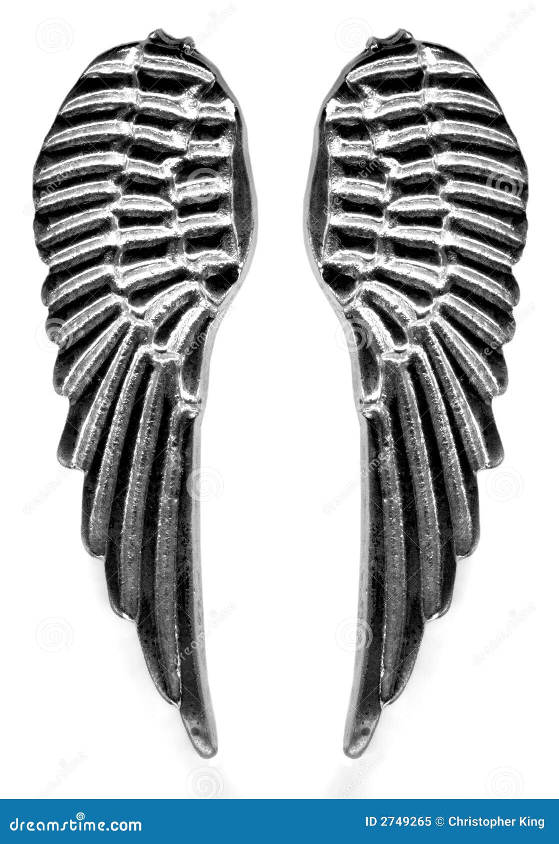 Black & White Metal Wings Stock Image - Image of metal, grunge: 2749265