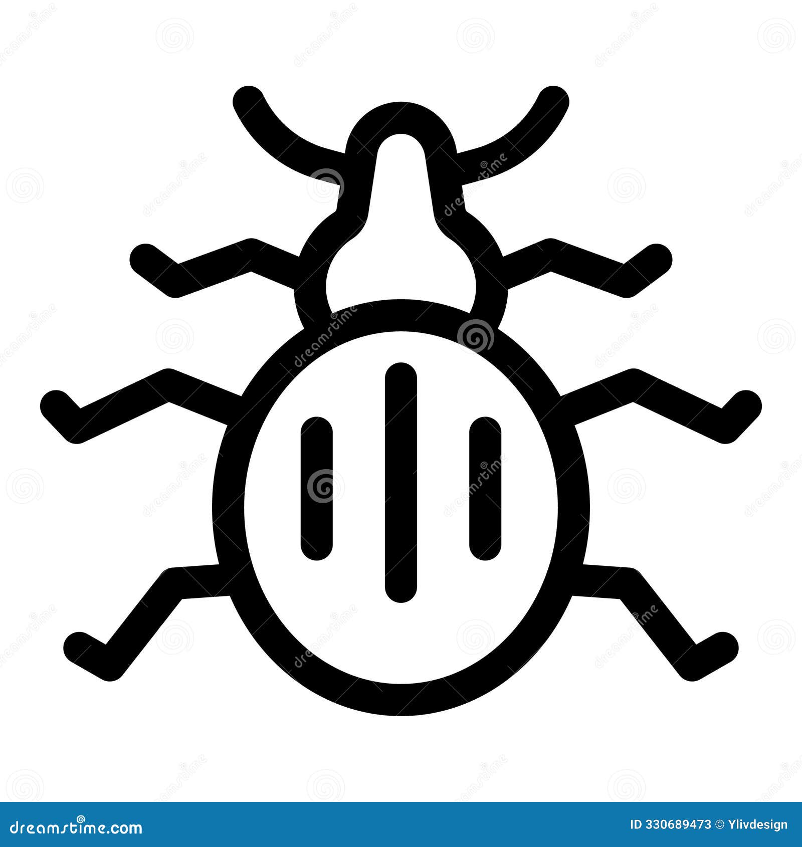 Black and White Minimalist Bug Logo Crawling Stock Illustration ...