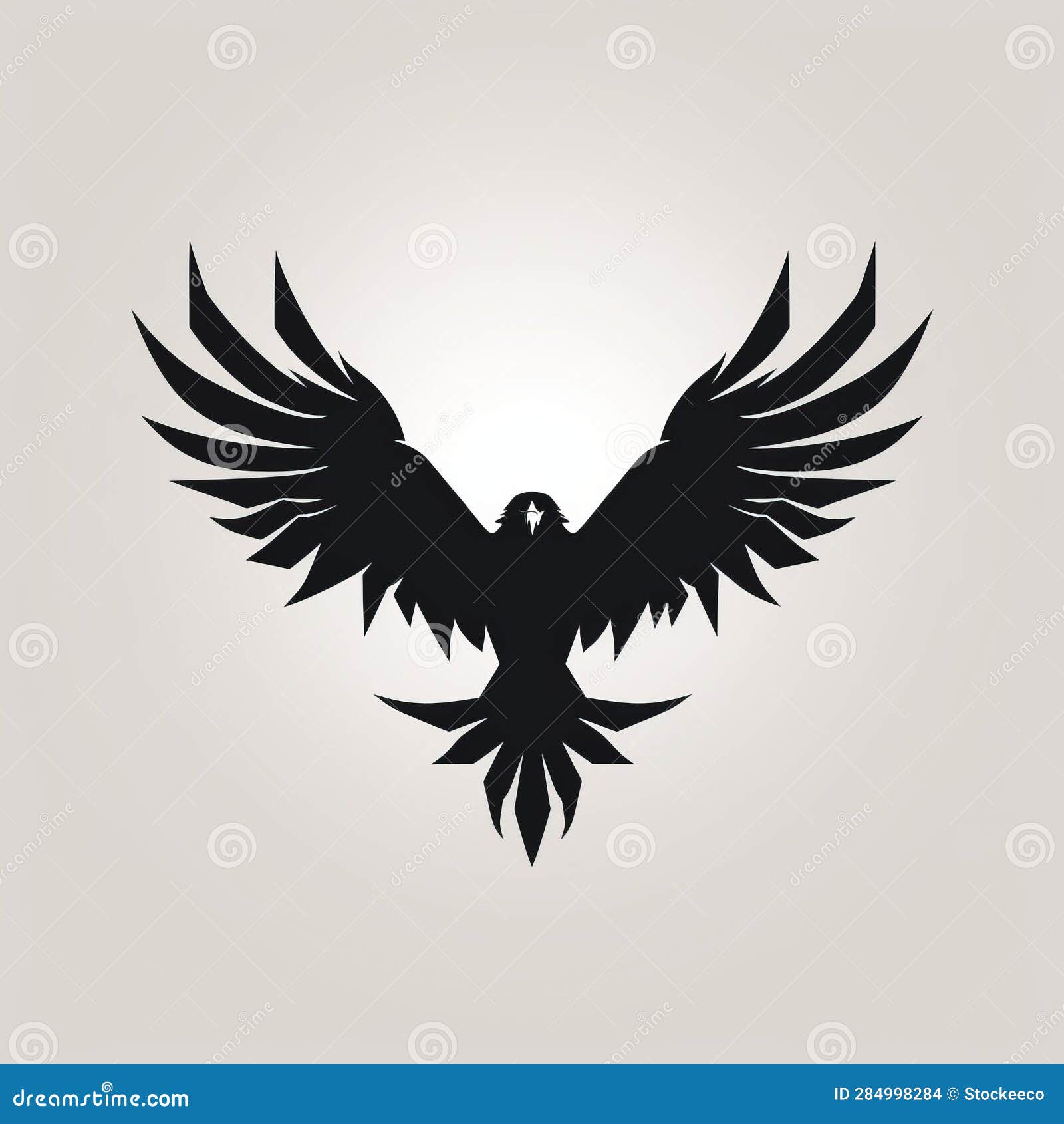 Simple Abstract Eagle Illustration: Minimalist Black and White Tattoo ...
