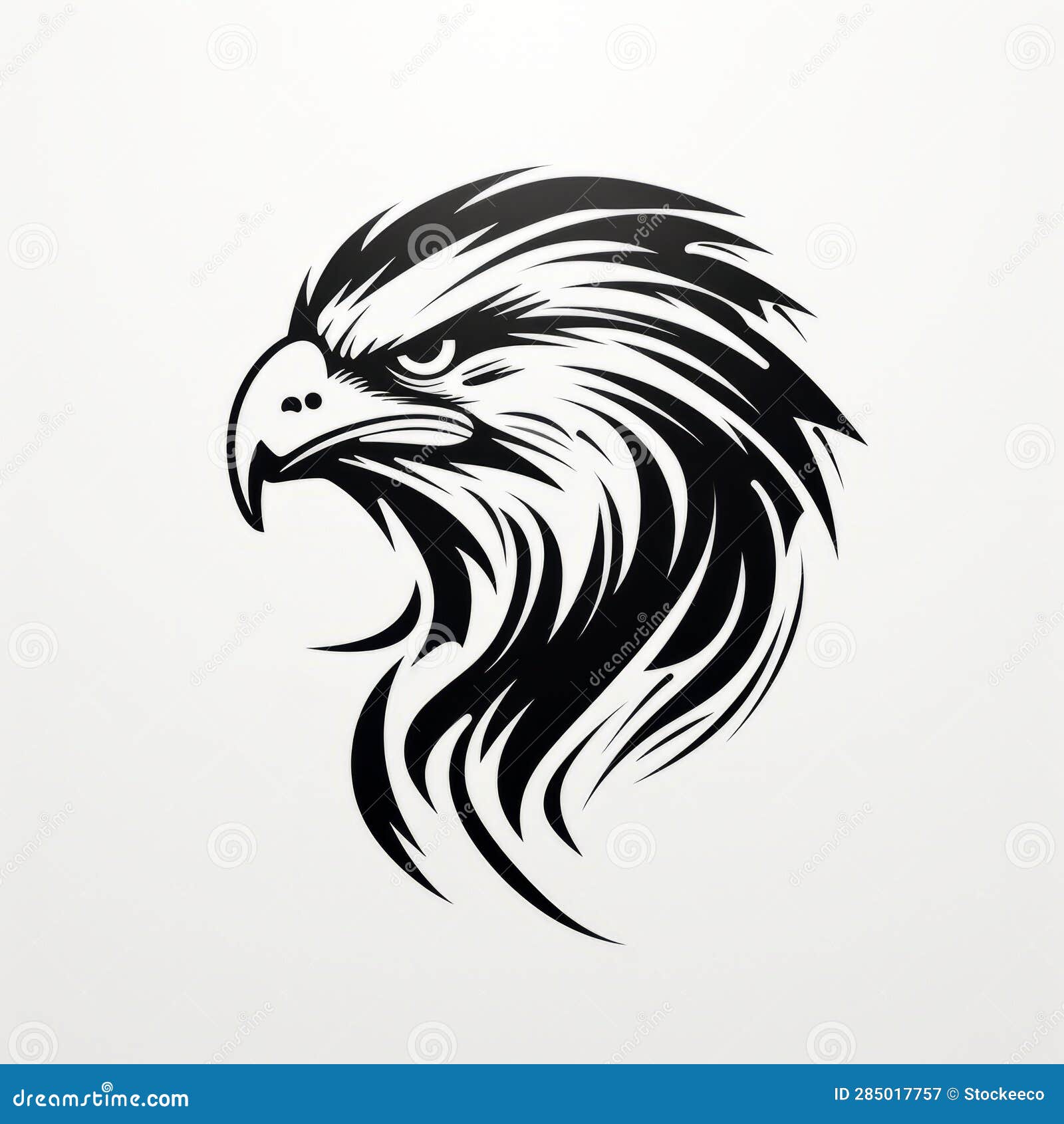 Simple Abstract Eagle Illustration: Minimalist Black and White Tattoo ...