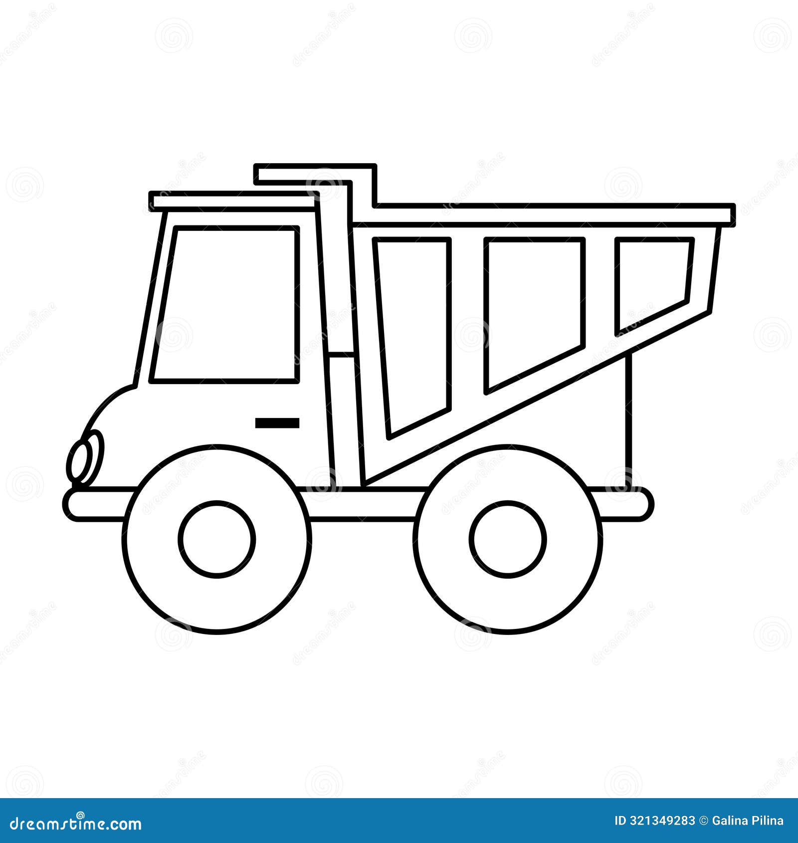 Black And White Mining Dump Truck. Coloring Page With Construction ...