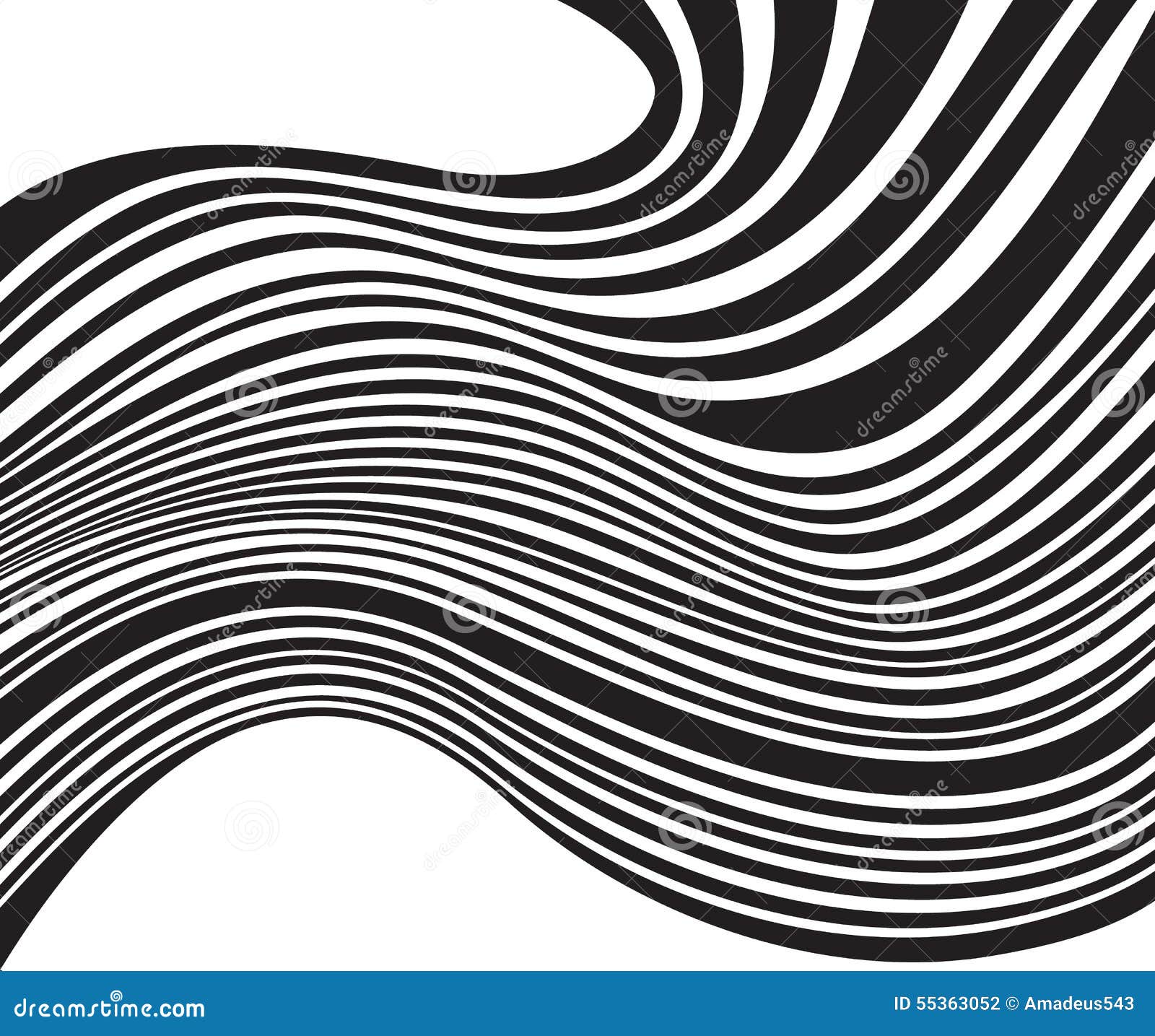 Black and White Mobious Wave Stripe Optical Design Stock Vector ...
